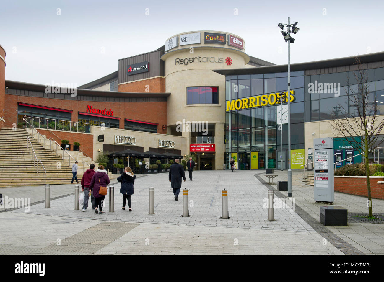 Swindon, Wiltshire, UK, showing Debenhams, Regent Circus and the ...