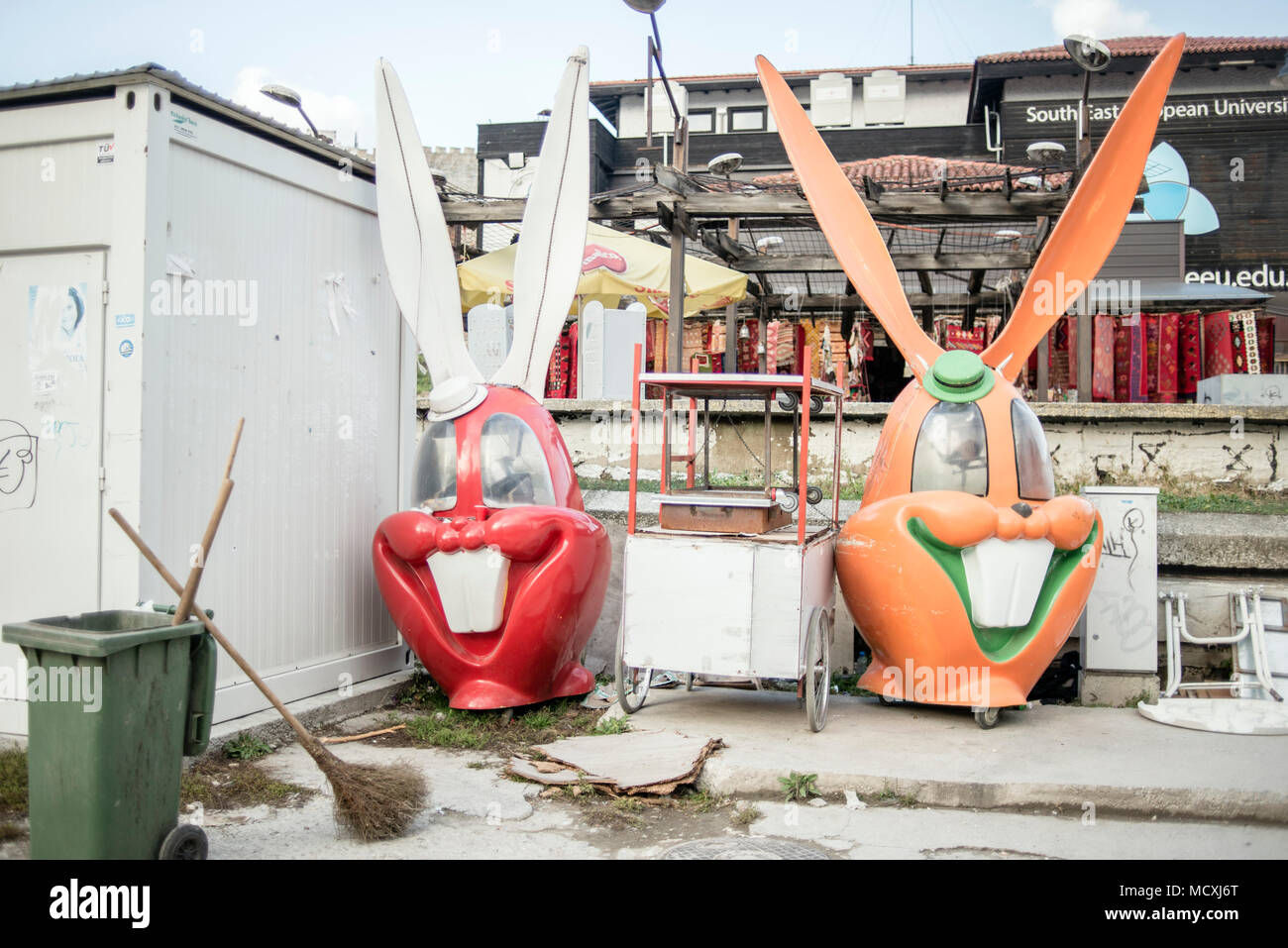 Giant rabbit heads, Skopje, Macedonia Stock Photo - Alamy