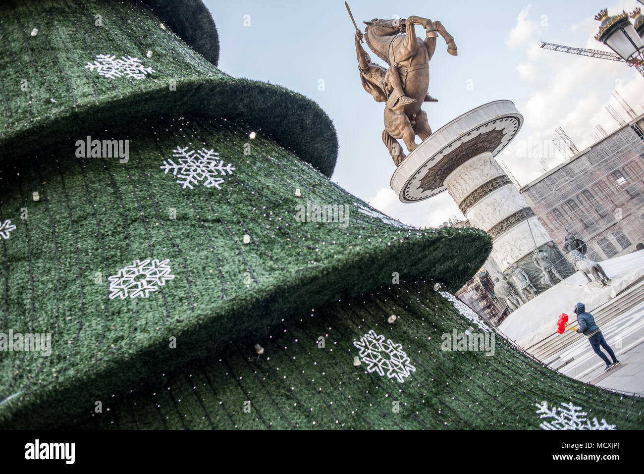 Christmas Tree, Skopje, Macedonia Stock Photo - Alamy