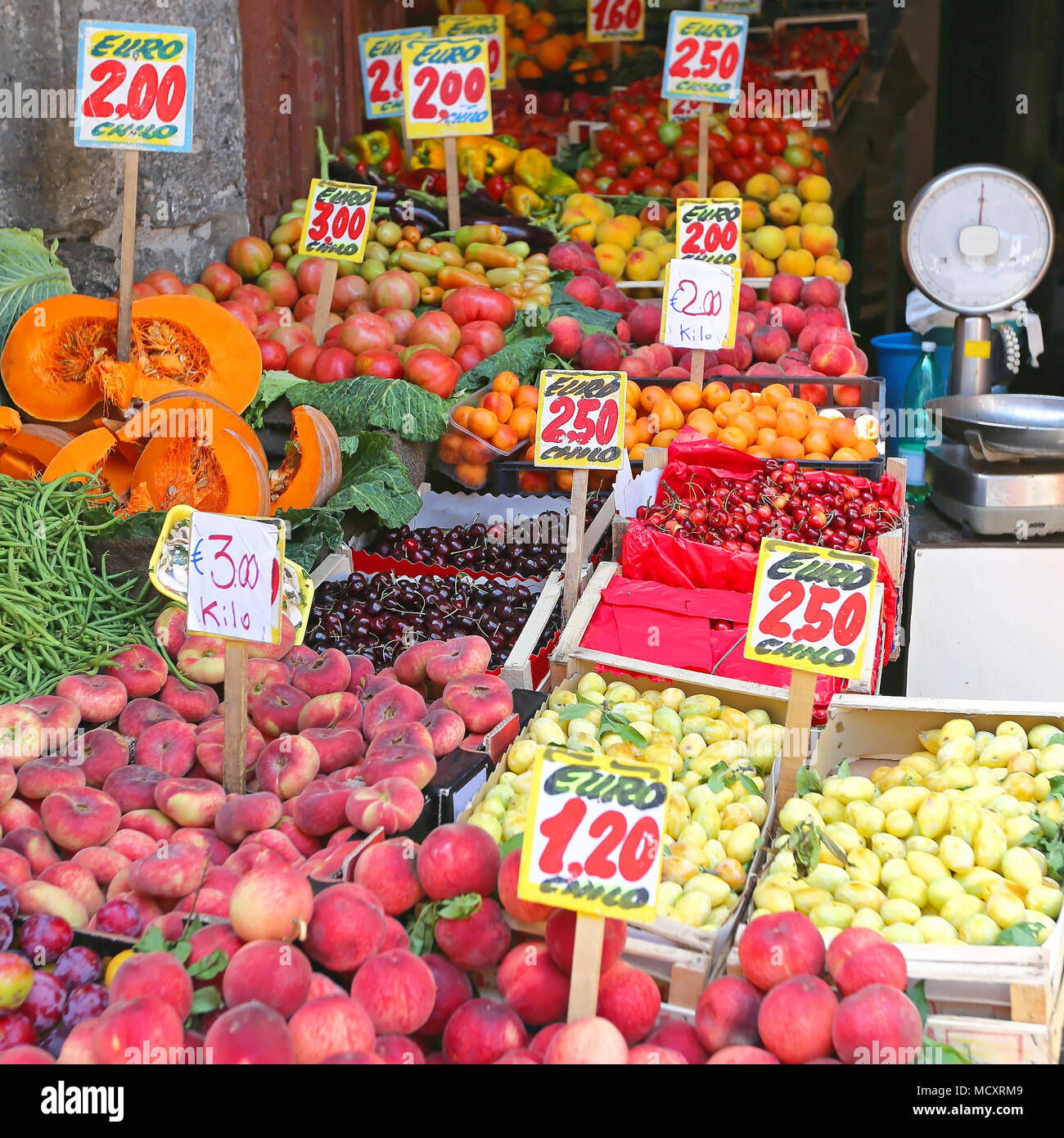 Fruits and Vegetables at Corner Shop in Italy Stock Photo - Alamy