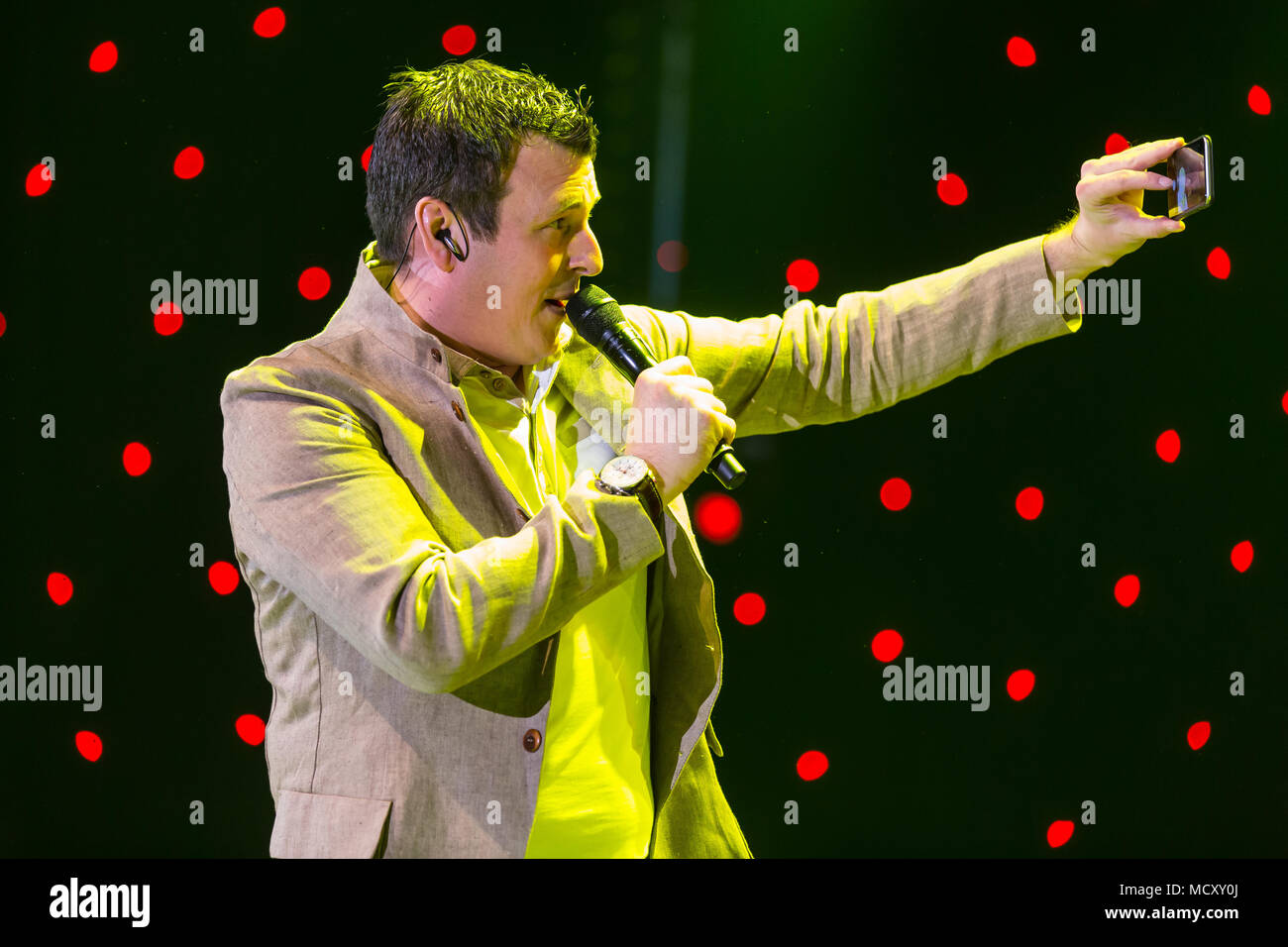 The Austrian pop singer and accordion player Marc Pircher live at the ...