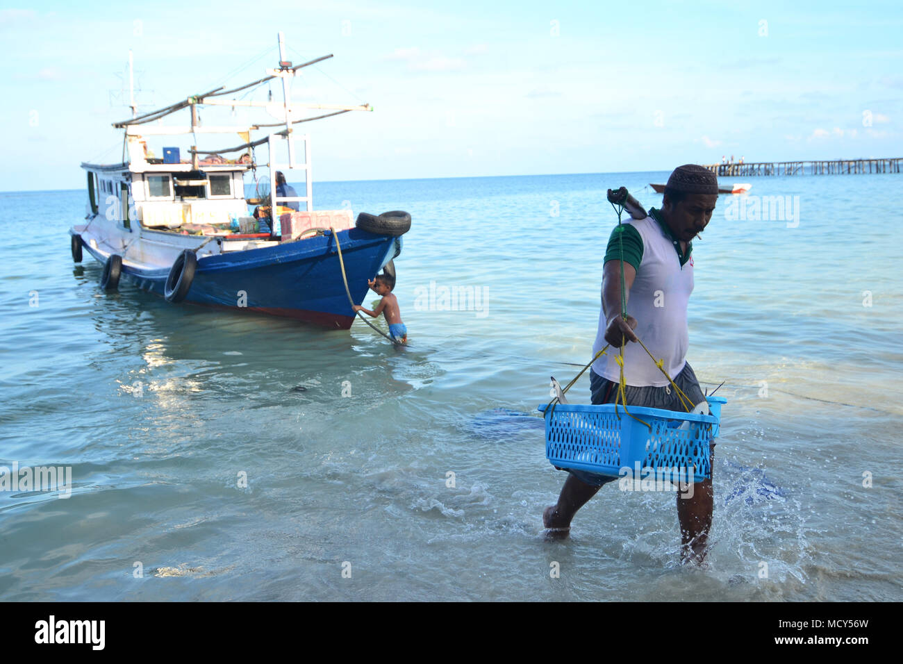 The charm of the beach and the clear sea in South Borneo, Indonesia ...