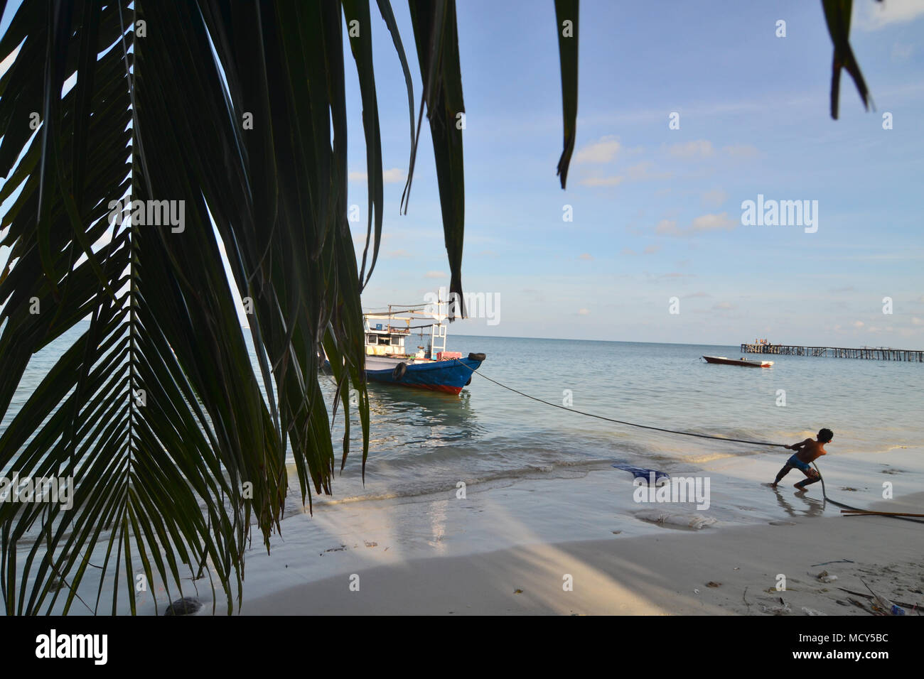 The charm of the beach and the clear sea in South Borneo, Indonesia ...
