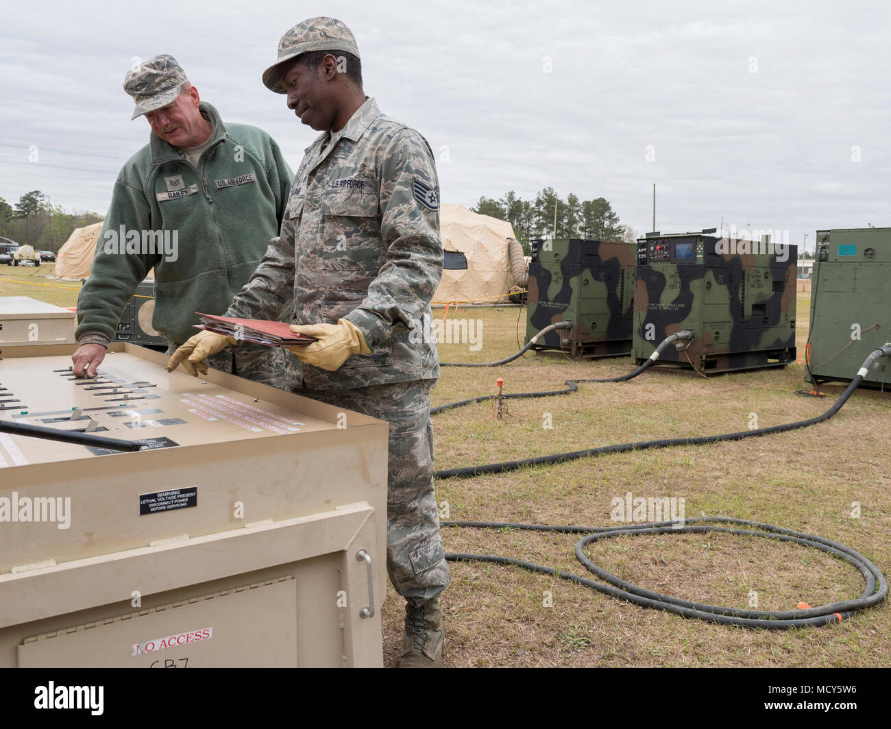 U.S. Air Force Tech. Sgt. Timothy Bailey, left, and Staff Sgt. Matthew ...