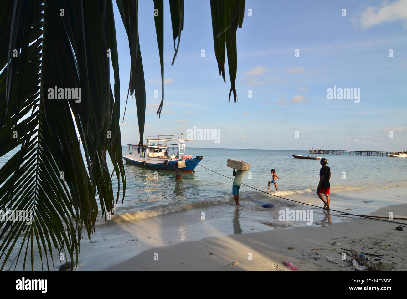 The charm of the beach and the clear sea in South Borneo, Indonesia ...