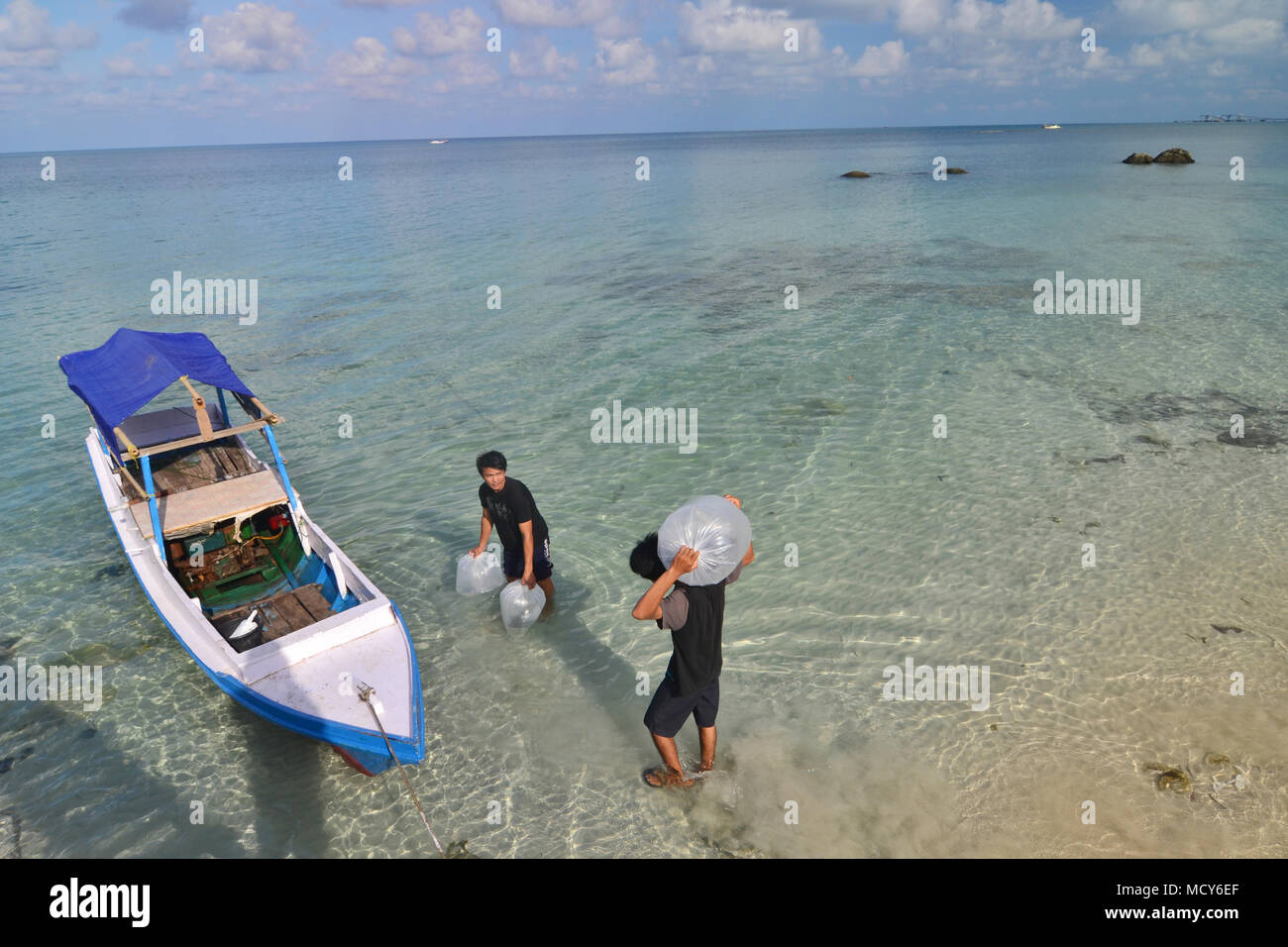 The charm of the beach and the clear sea in South Borneo, Indonesia ...