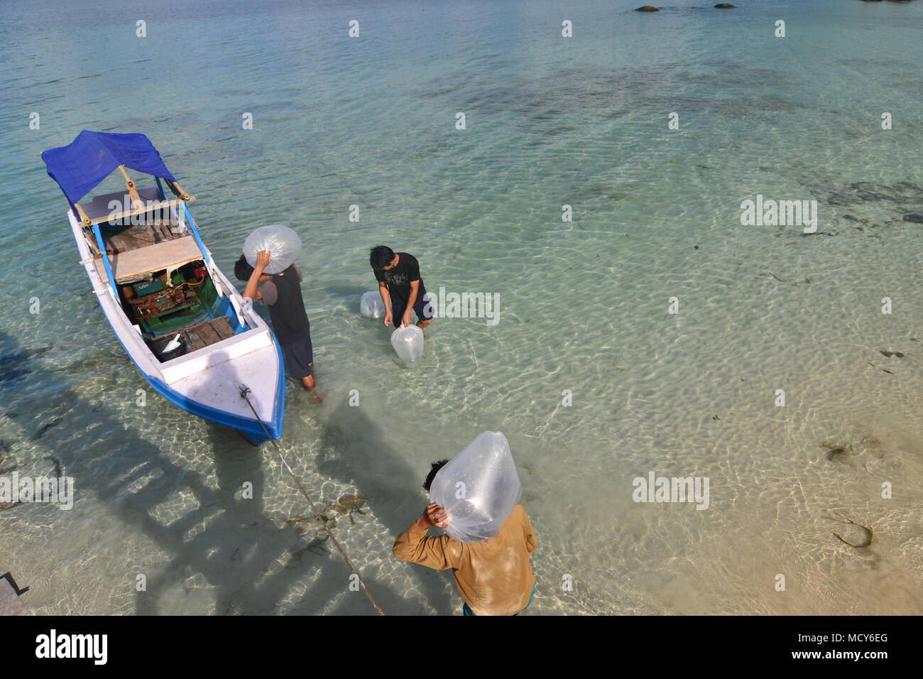 The charm of the beach and the clear sea in South Borneo, Indonesia ...