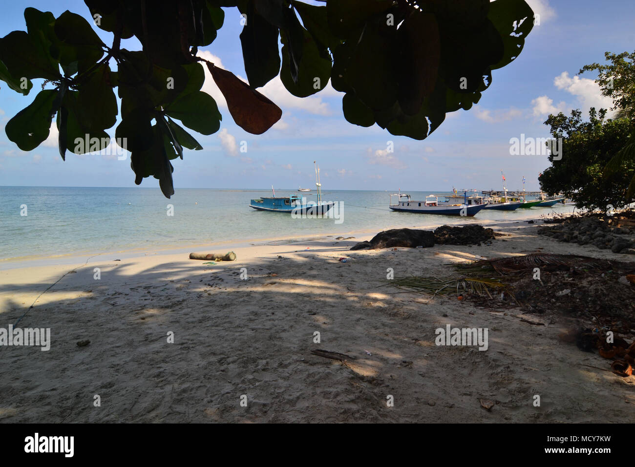 The charm of the beach and the clear sea in South Borneo, Indonesia ...