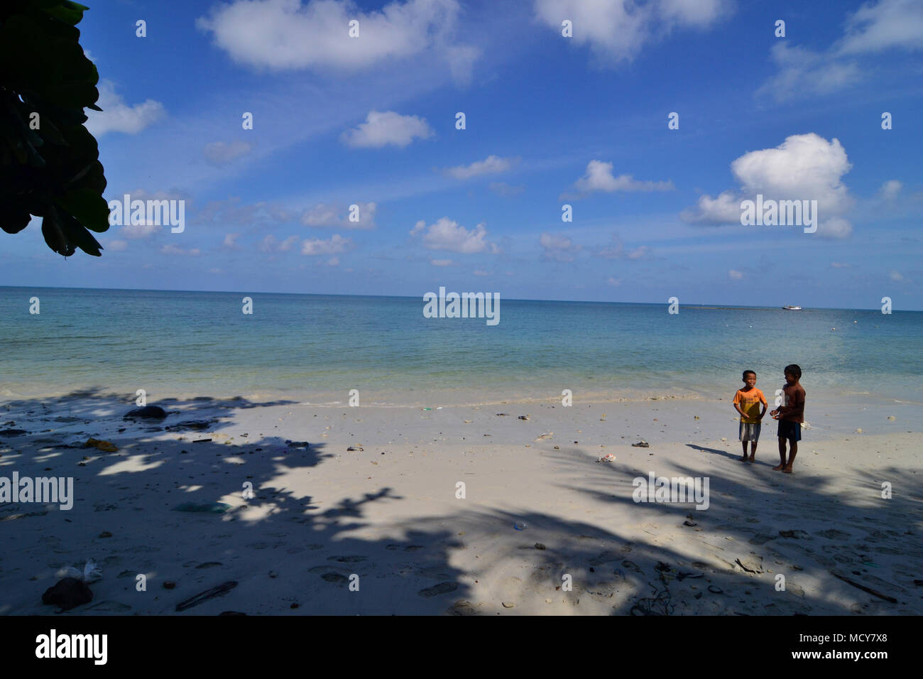 The charm of the beach and the clear sea in South Borneo, Indonesia ...