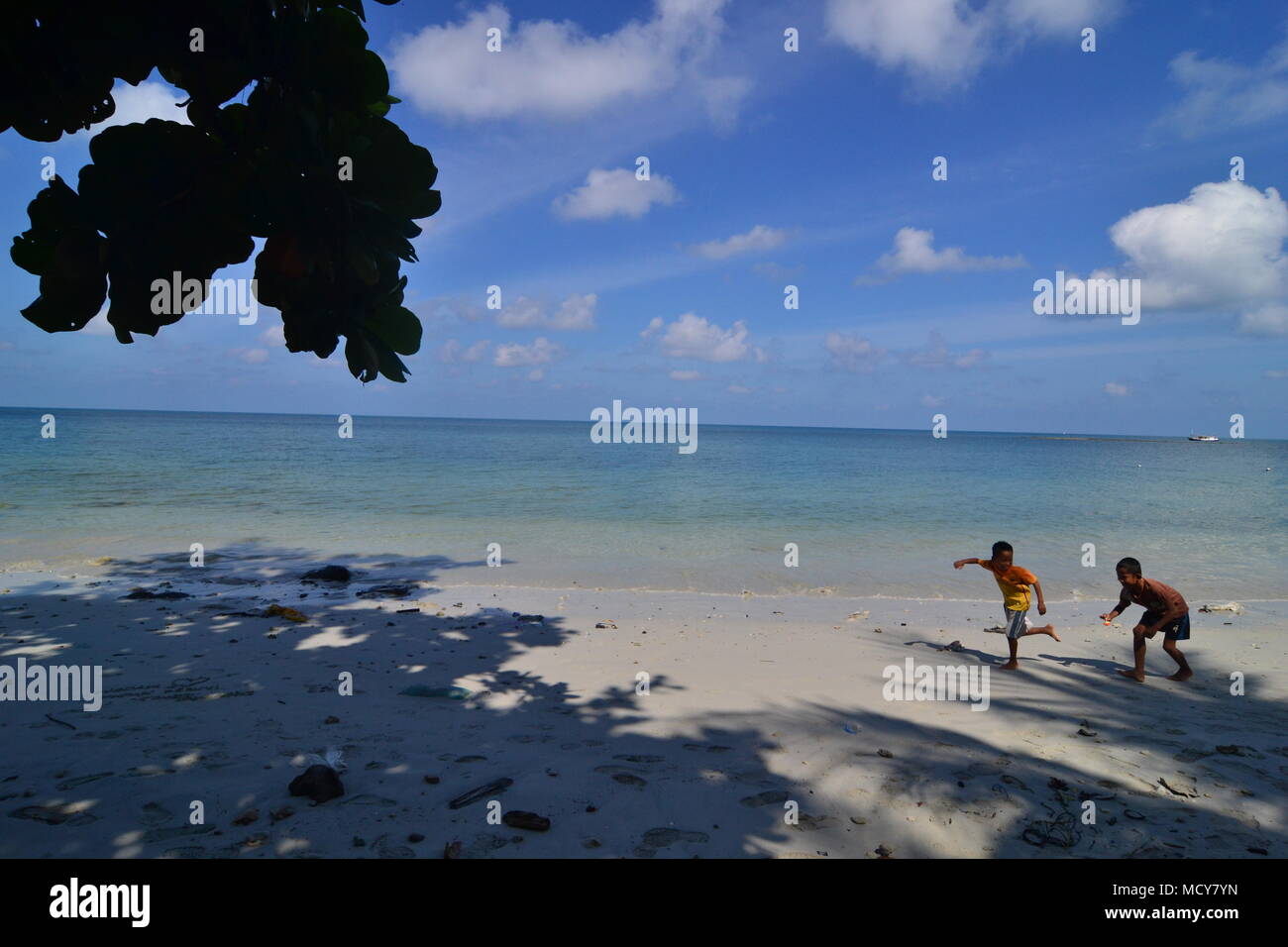 The charm of the beach and the clear sea in South Borneo, Indonesia ...