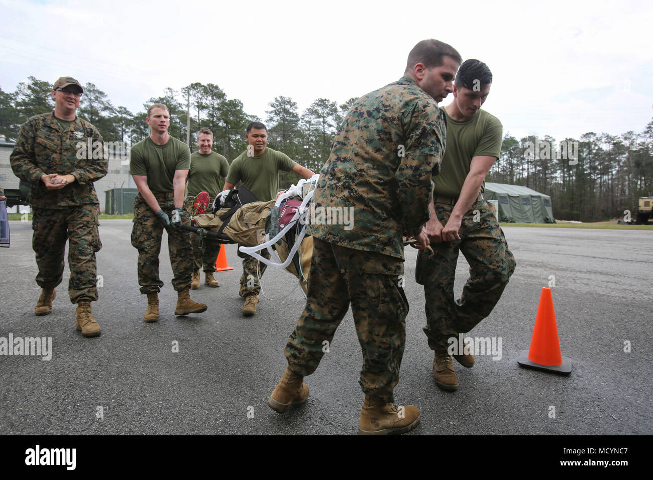 U.S. Navy doctors and hospital corpsmen with 2nd Medical Battalion, 2nd ...