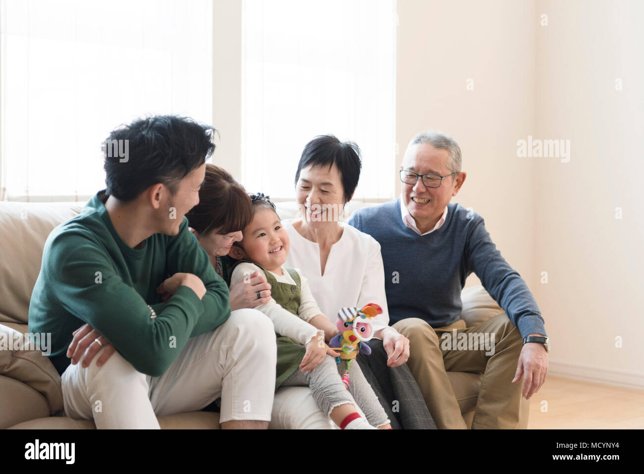 Image of three generations family Stock Photo - Alamy