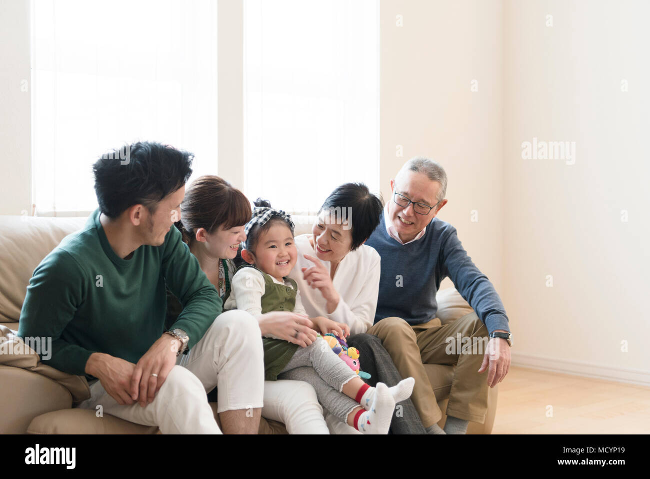 Image of three generations family Stock Photo - Alamy