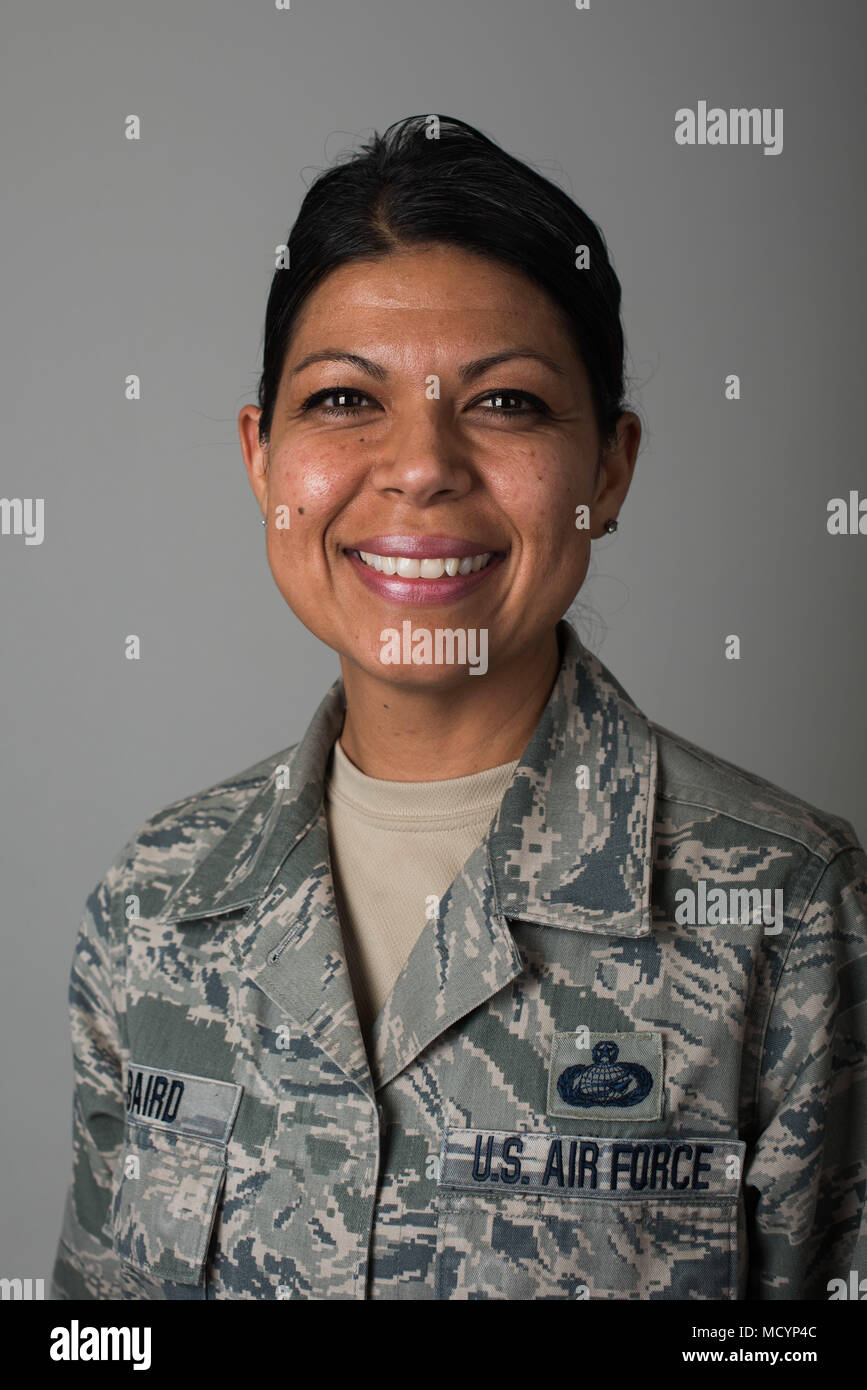 Master Sgt. Lorena Baird, 195th Wing personnel superintendent, poses ...