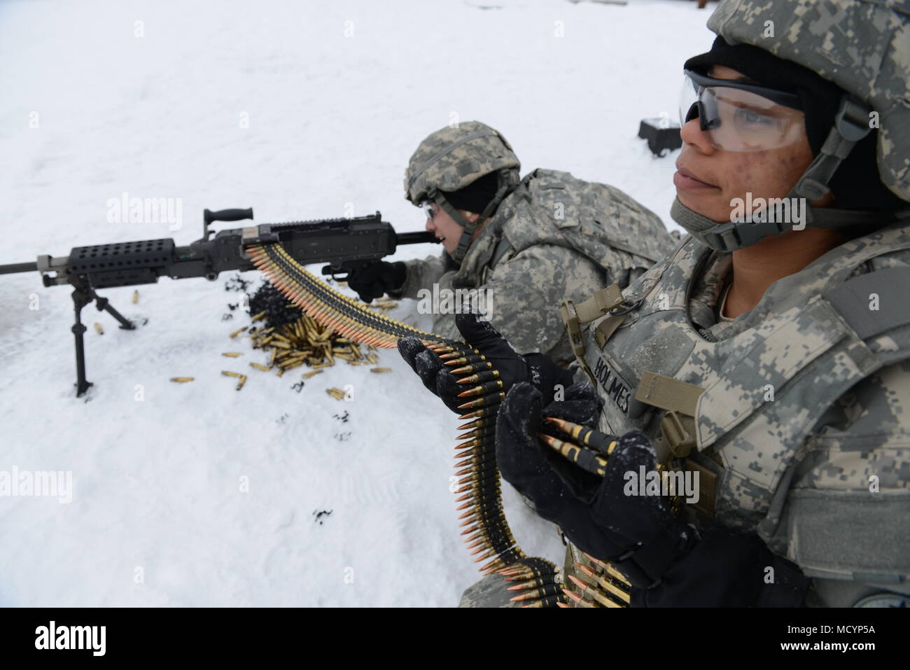Pvt. Alexis Holmes and Sgt. Anthony Juneau of 109th Transportation ...
