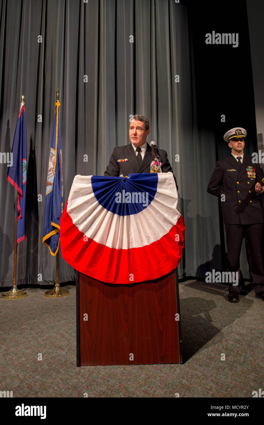 Guest speaker Rear Adm. Blake Converse, Commander, Submarine Group 9 ...