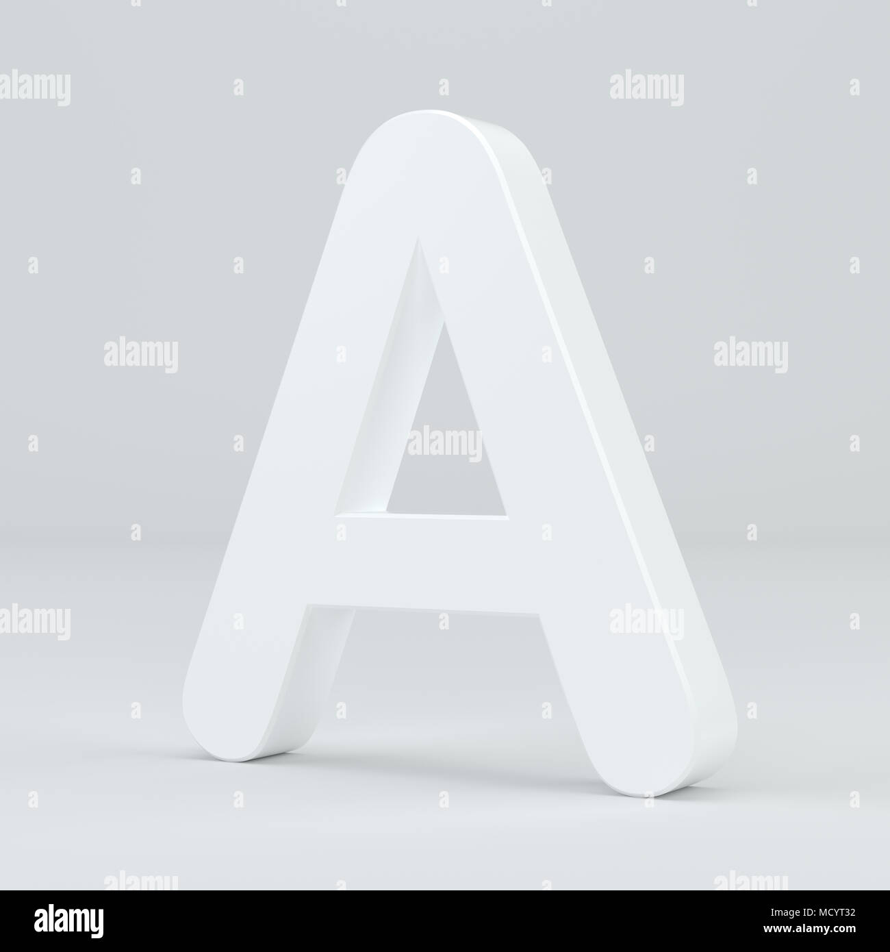 White letter A on studio light background. 3d rendering Stock Photo - Alamy