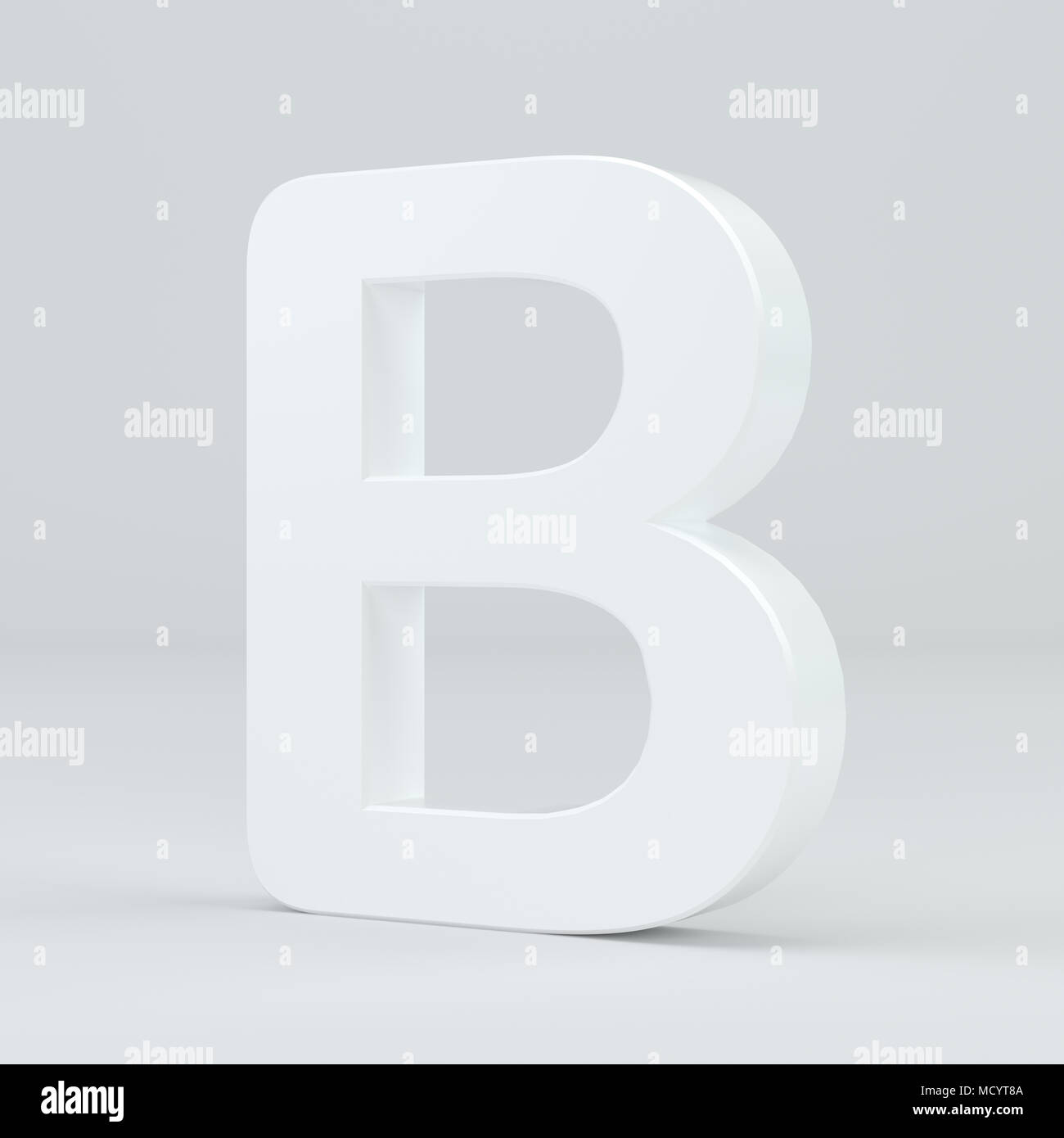 White letter B on studio light background. 3d rendering Stock Photo - Alamy