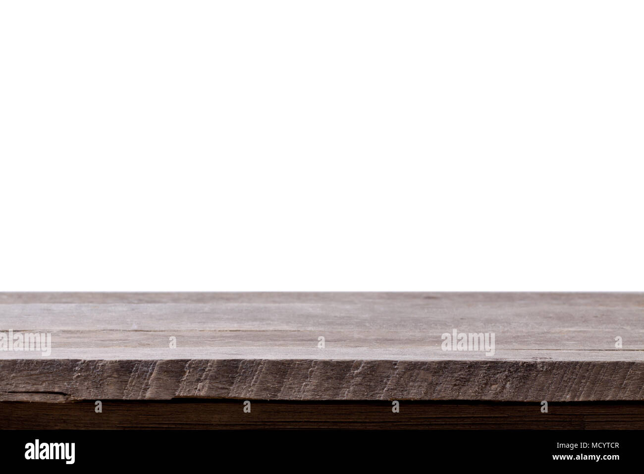 Empty copy space above old plank table Stock Photo - Alamy