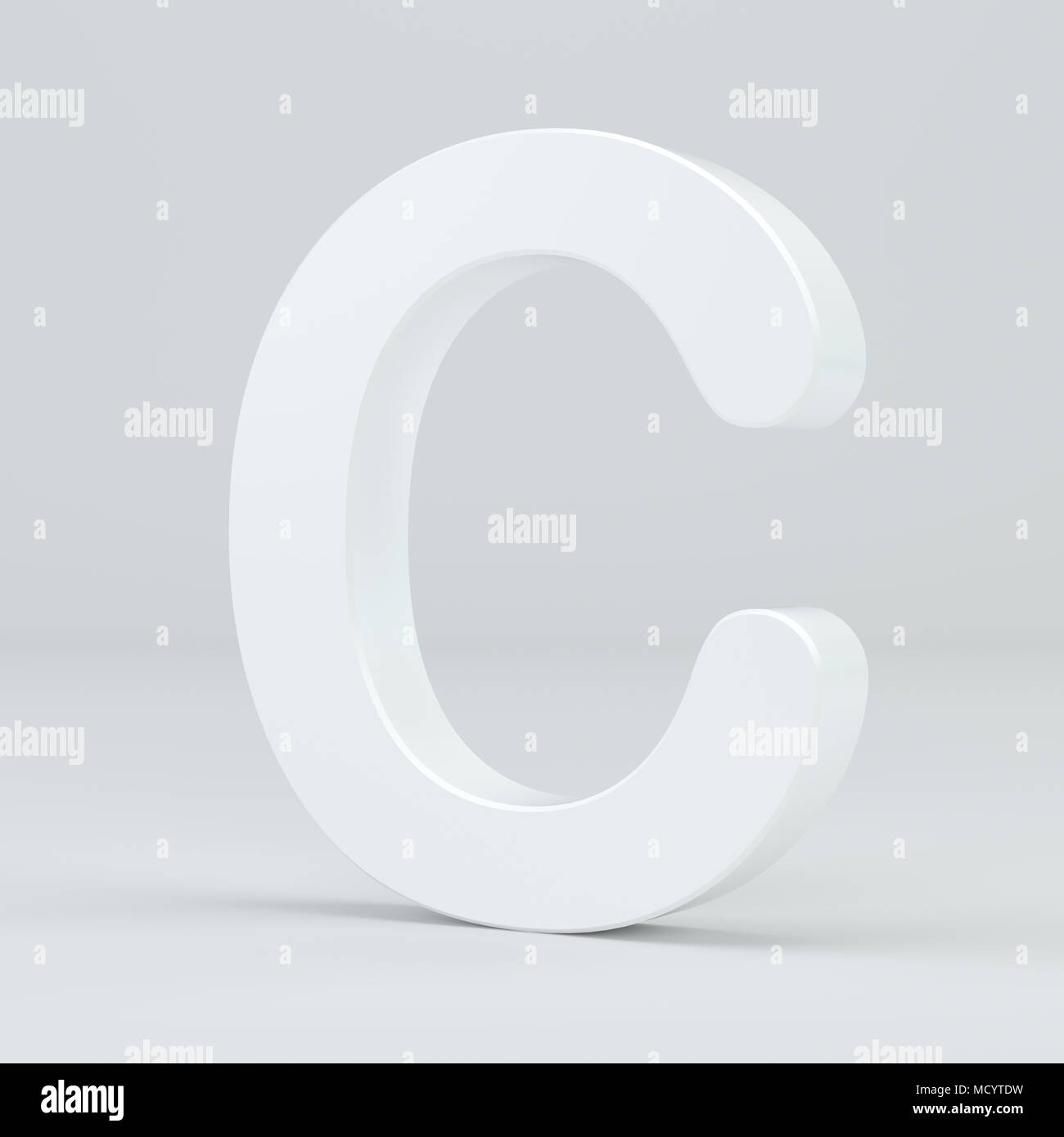 White letter C on studio light background. 3d rendering Stock Photo - Alamy