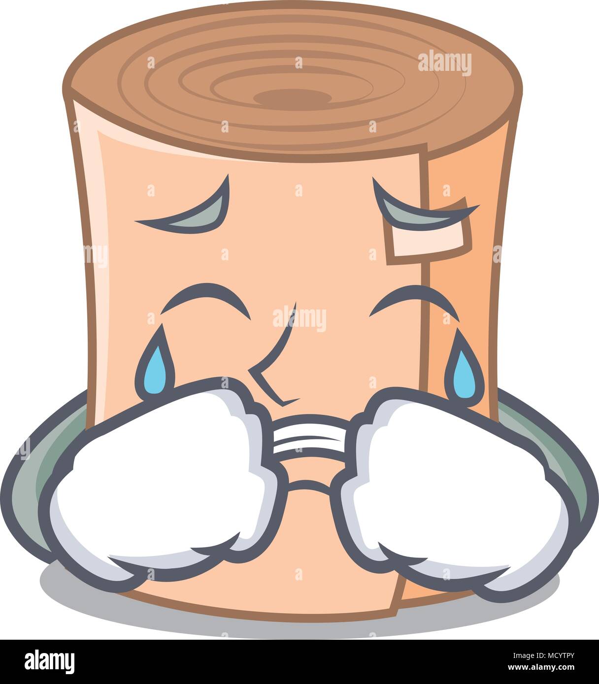 Crying medical gauze mascot cartoon vector illustration Stock Vector ...