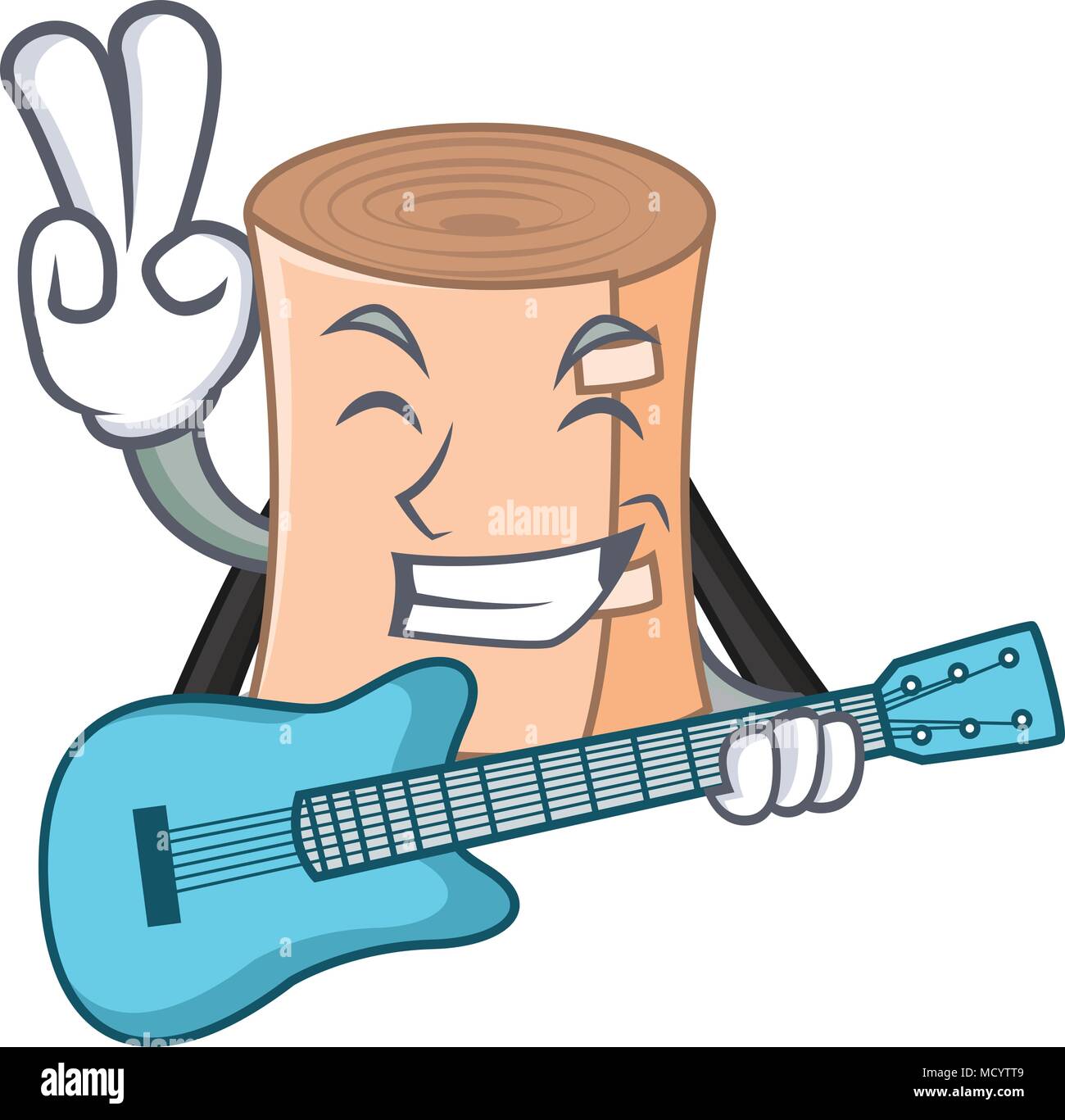 With guitar medical gauze mascot cartoon vector illustration Stock ...