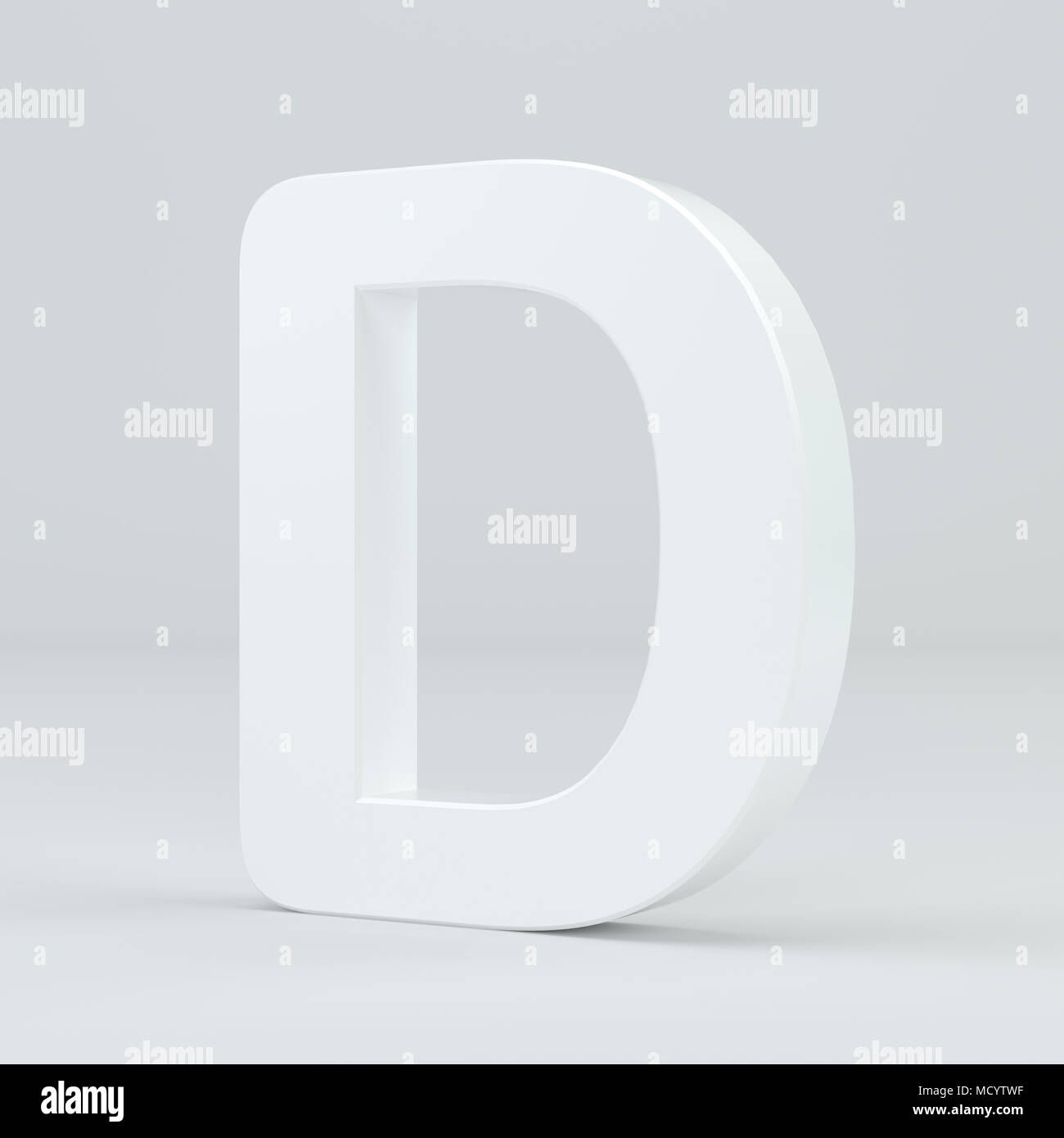 White letter D on studio light background. 3d rendering Stock Photo - Alamy