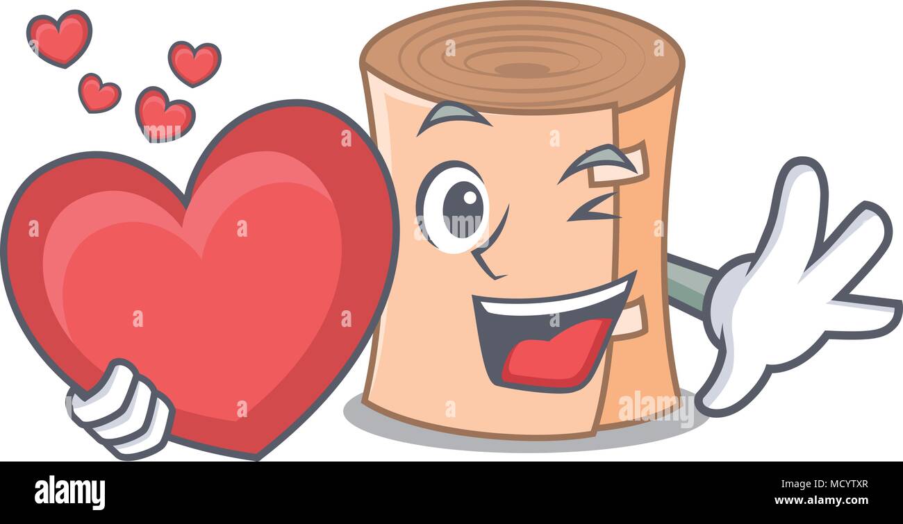 With heart medical gauze mascot cartoon vector illustration Stock ...