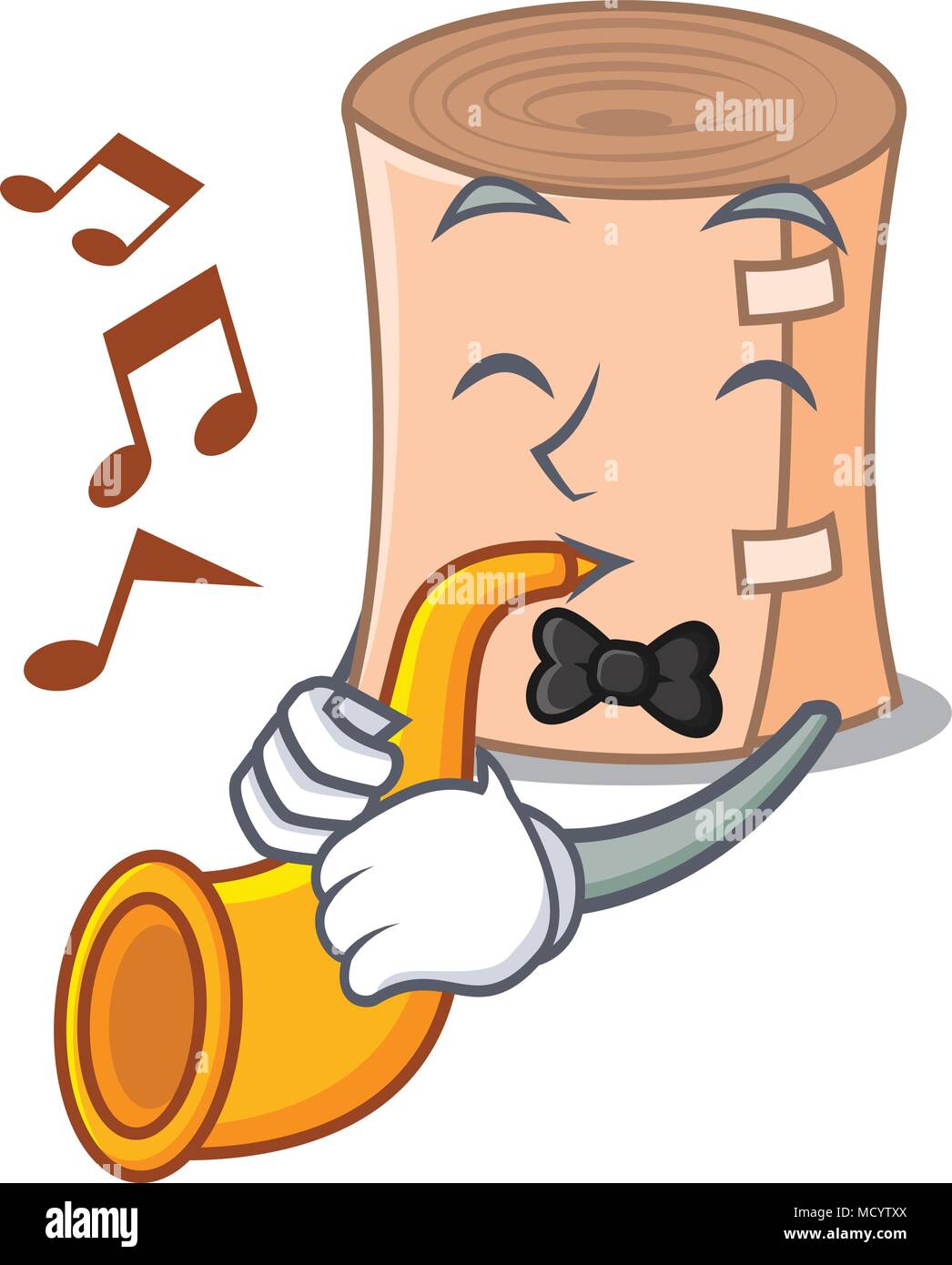 With trumpet medical gauze mascot cartoon vector illustration Stock ...