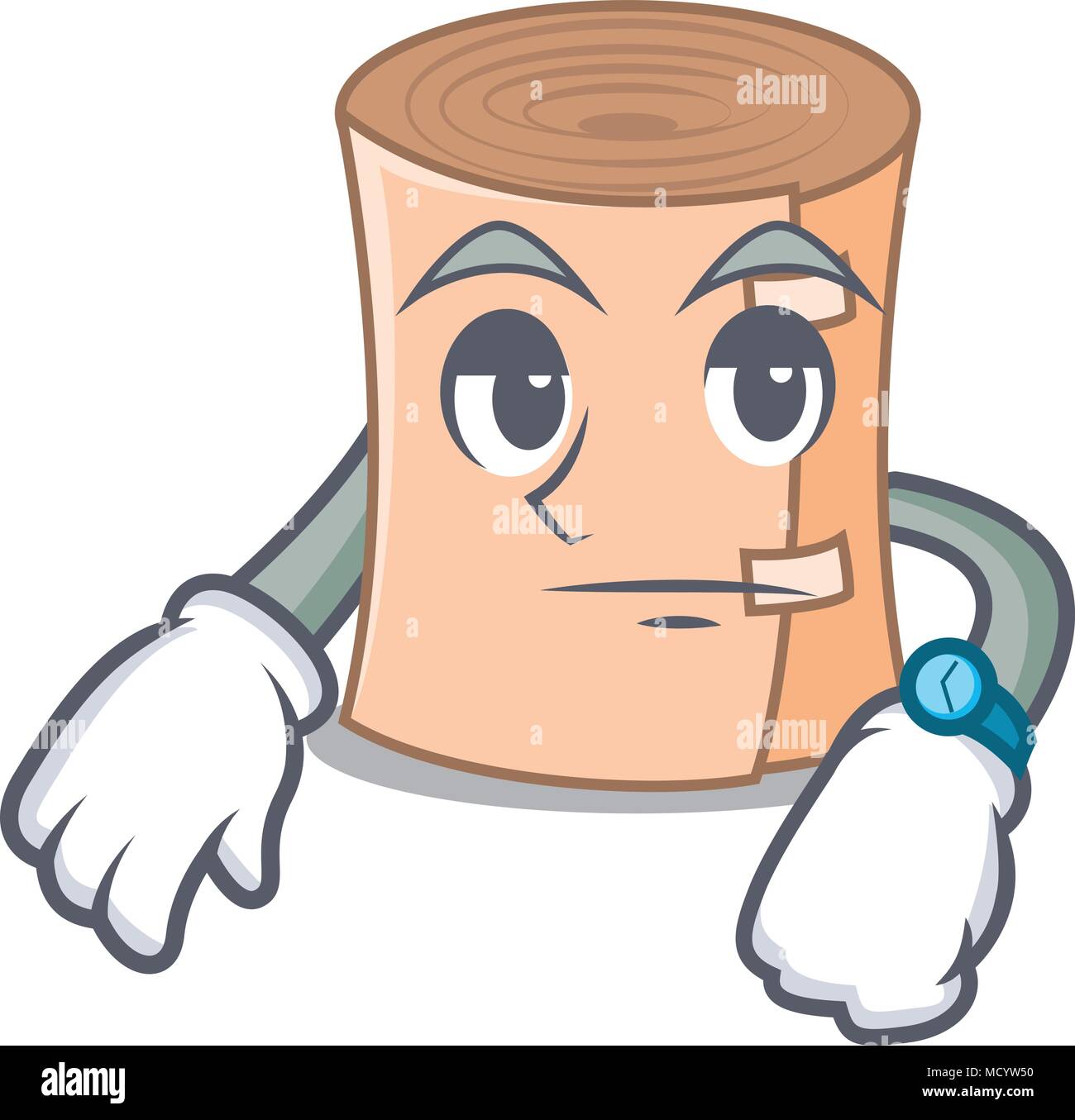 Waiting medical gauze mascot cartoon vector illustration Stock Vector ...