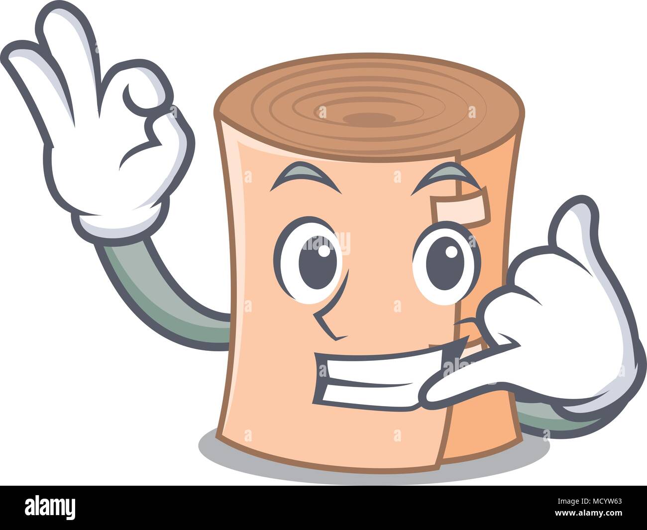 Call me medical gauze mascot cartoon vector illustration Stock Vector ...