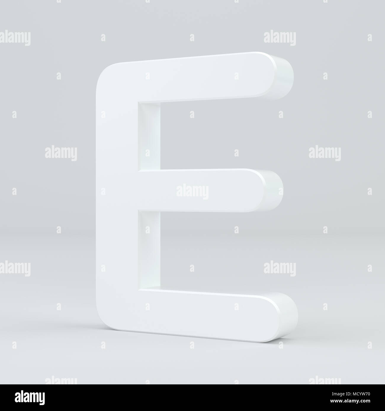 White letter E on studio light background. 3d rendering Stock Photo - Alamy