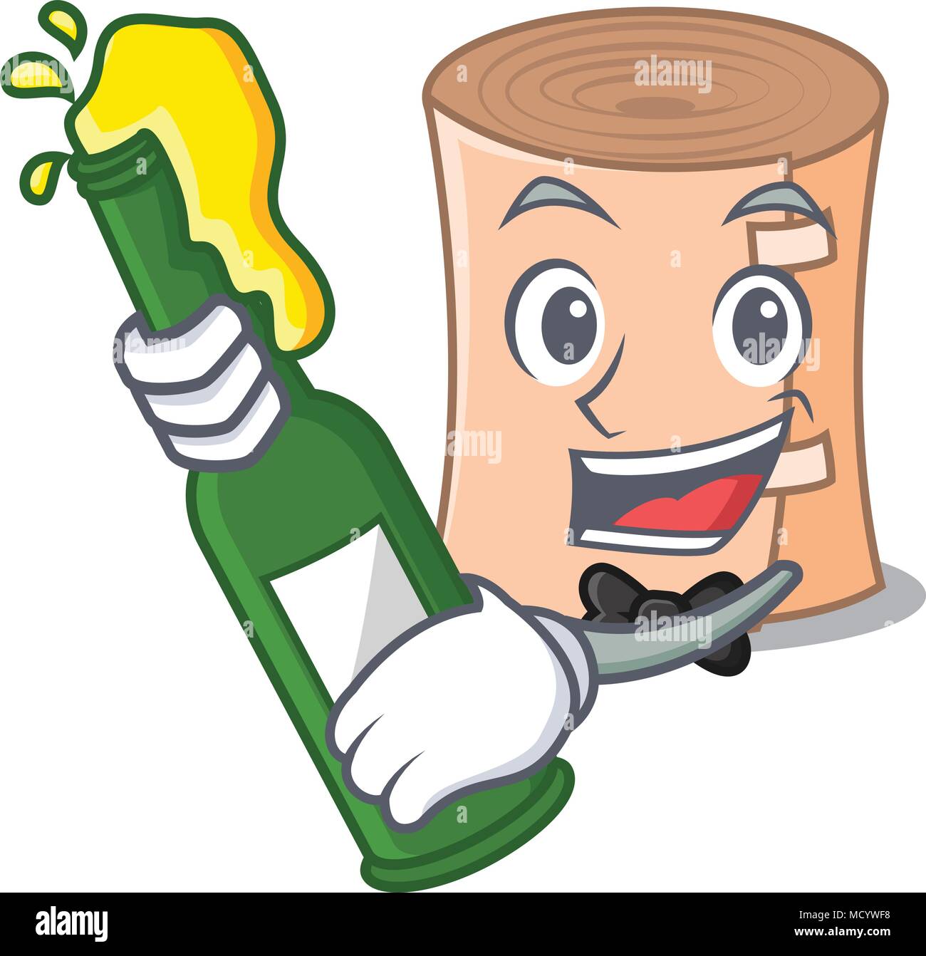 With beer medical gauze mascot cartoon vector illustration Stock Vector ...