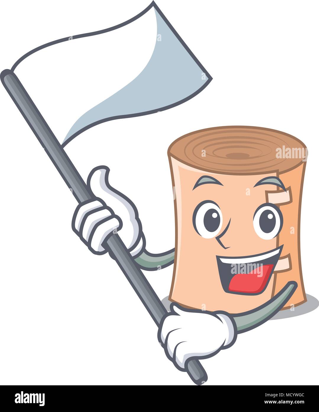 With flag medical gauze mascot cartoon vector illustration Stock Vector ...