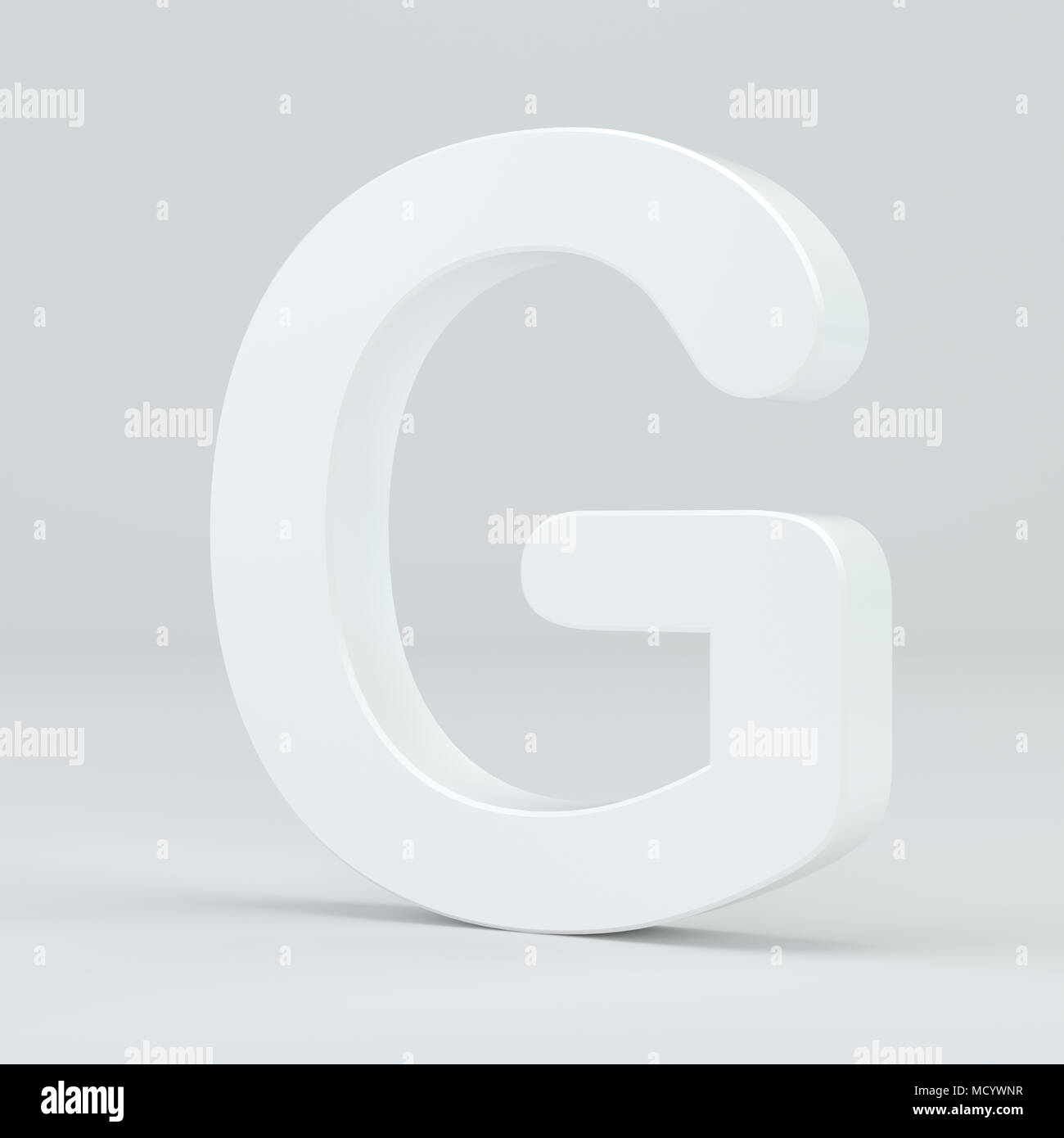 White letter G on studio light background. 3d rendering Stock Photo - Alamy