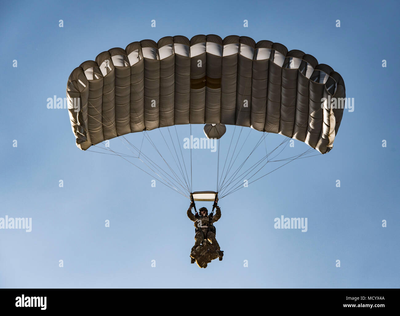 A U.S. Air Force pararescueman assigned to the 83rd Expeditionary ...