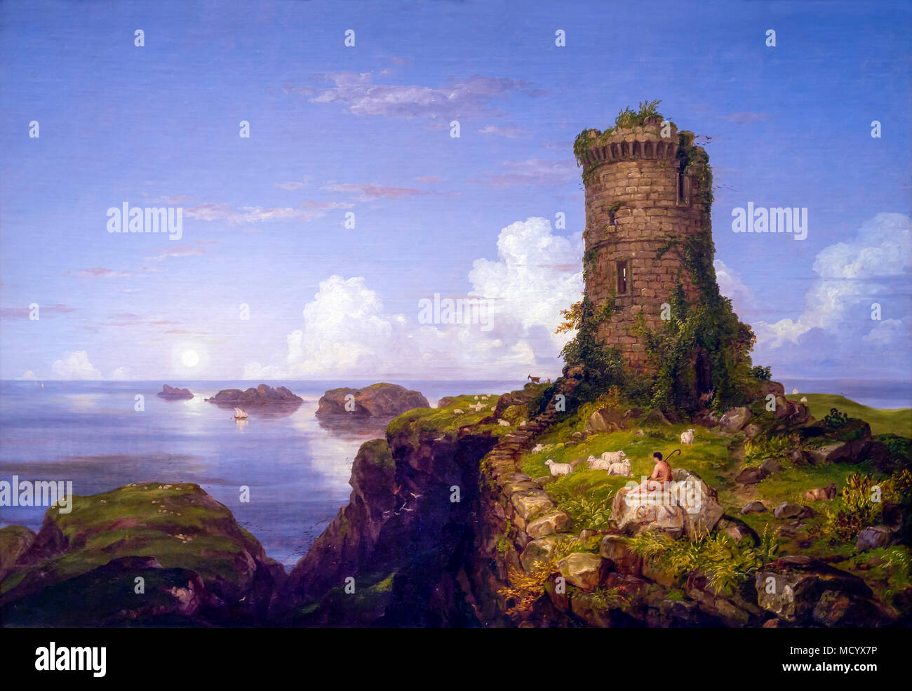 Italian Coast Scene with Ruined Tower, Thomas Cole, 1838, National ...