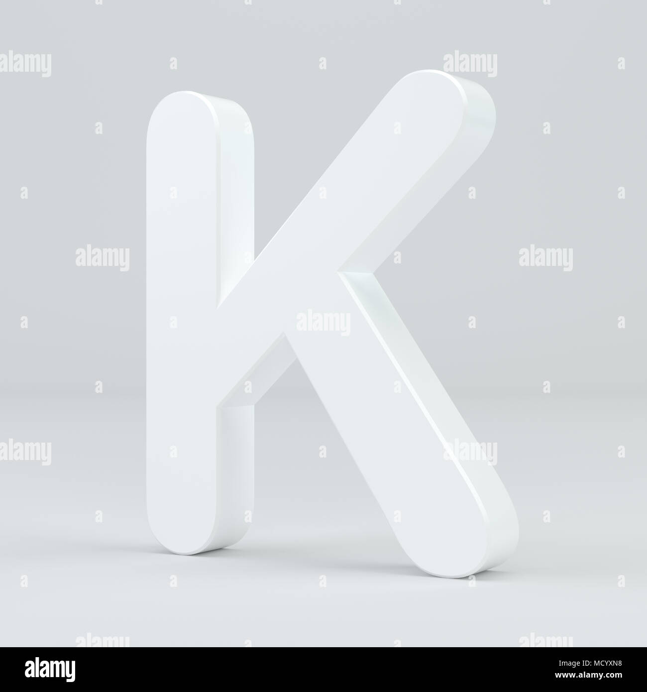 White letter K on studio light background. 3d rendering Stock Photo - Alamy