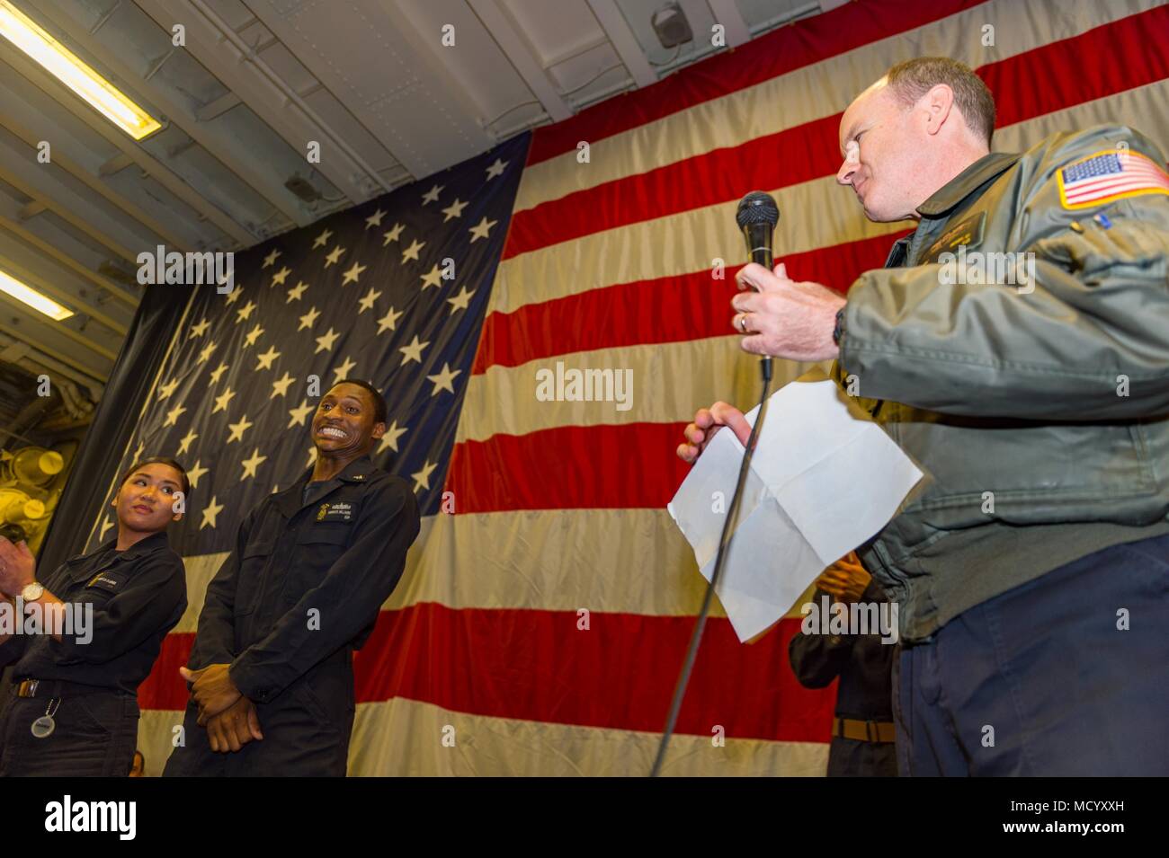 180309-N-XB010-0005 EAST CHINA SEA (March 9, 2018) Capt. Colby Howard ...