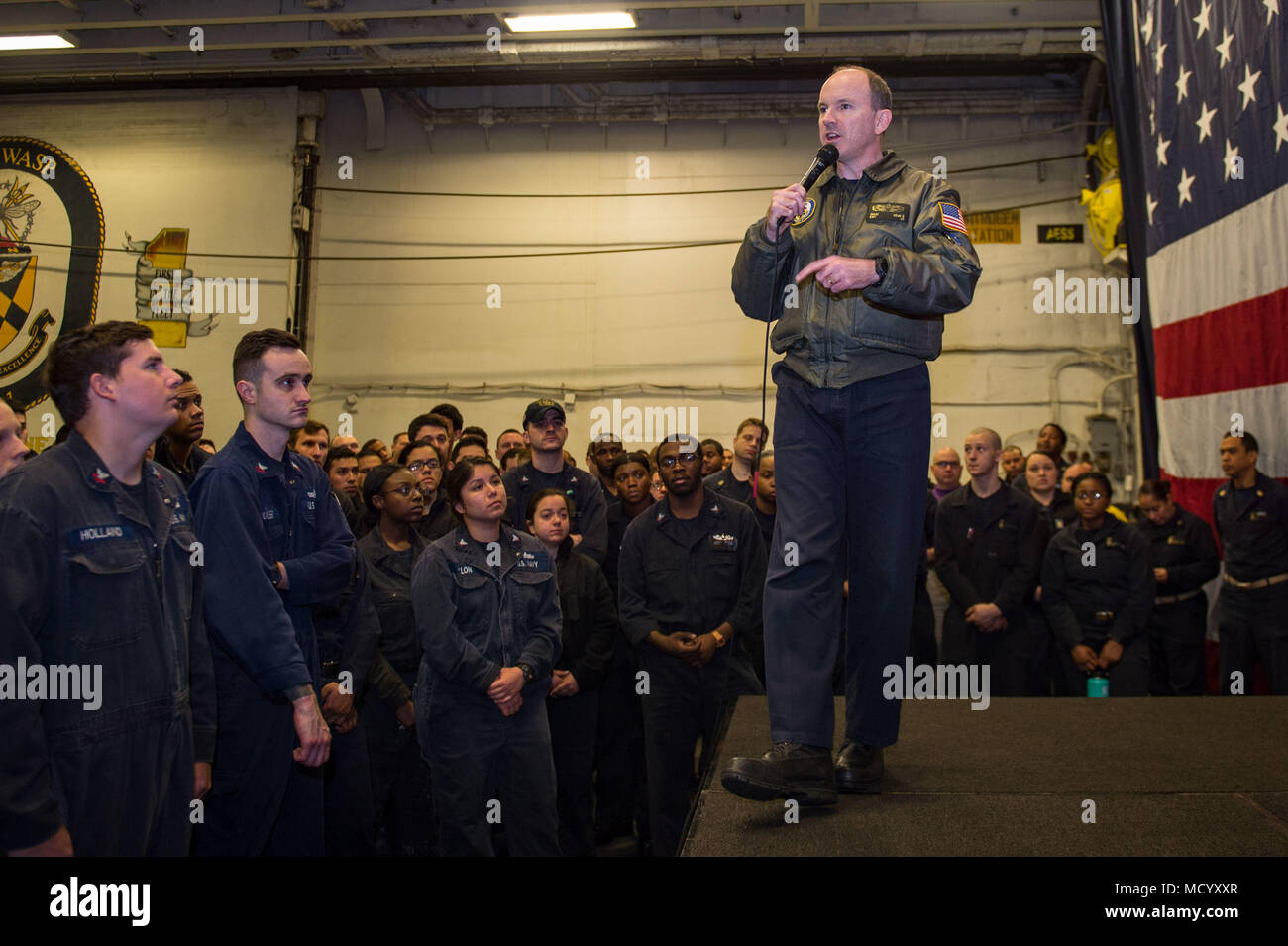 180309-N-XB010-0006 EAST CHINA SEA (March 9, 2018) Capt. Colby Howard ...