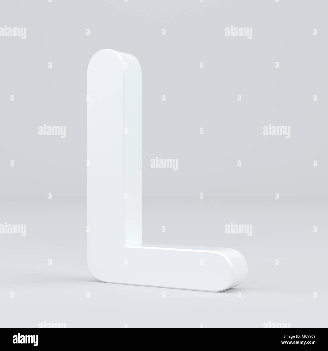 White letter L on studio light background. 3d rendering Stock Photo - Alamy