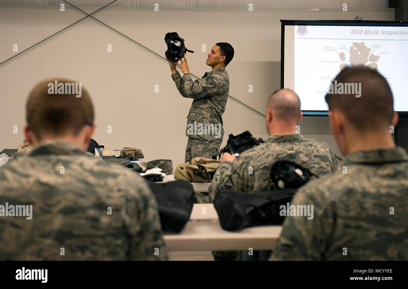 U.S. Air Force Airman 1st Class Kenneth Baker, an emergency management ...