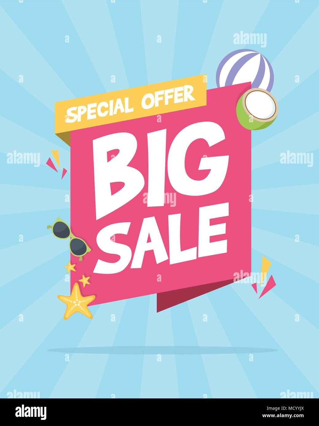 Summer sale concept party night vector illustration Stock Vector Image ...