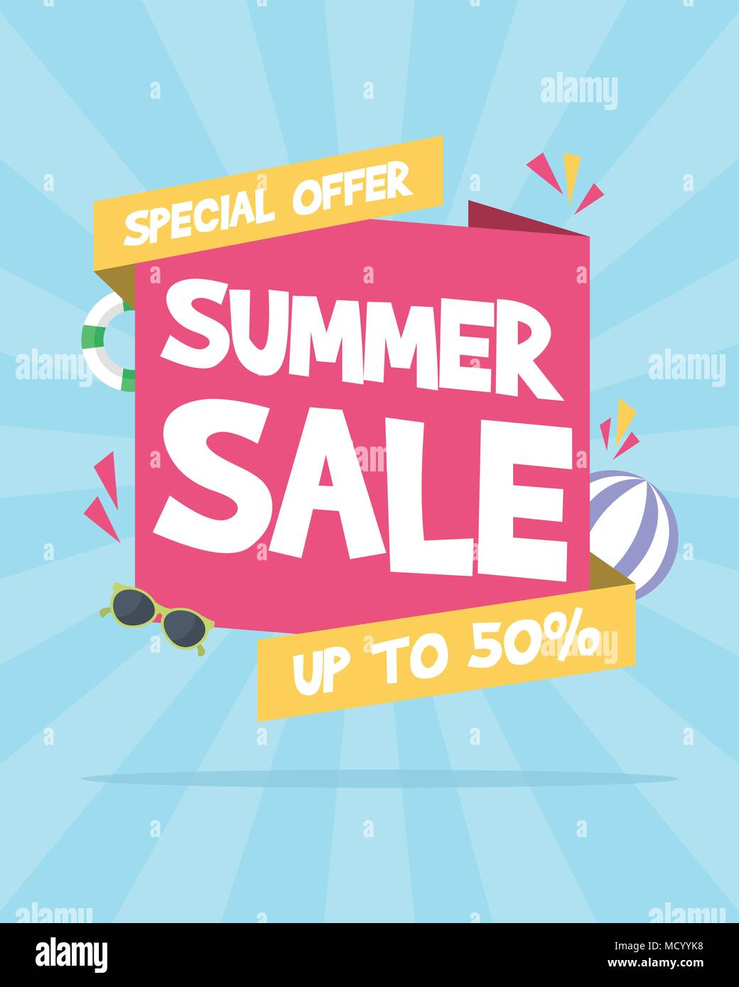 Summer sale concept party night vector illustration Stock Vector Image ...