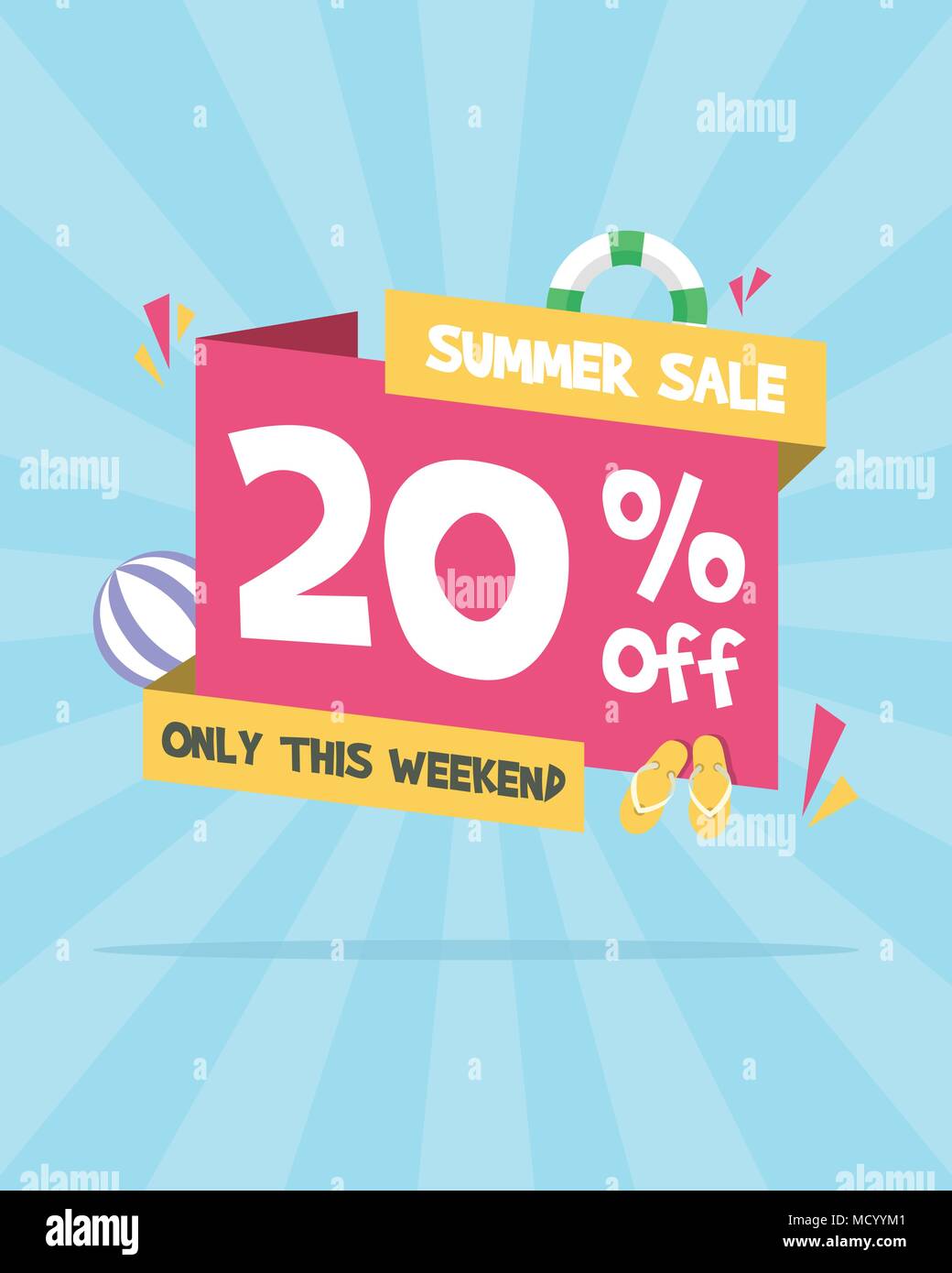 Summer sale concept party night vector illustration Stock Vector Image ...
