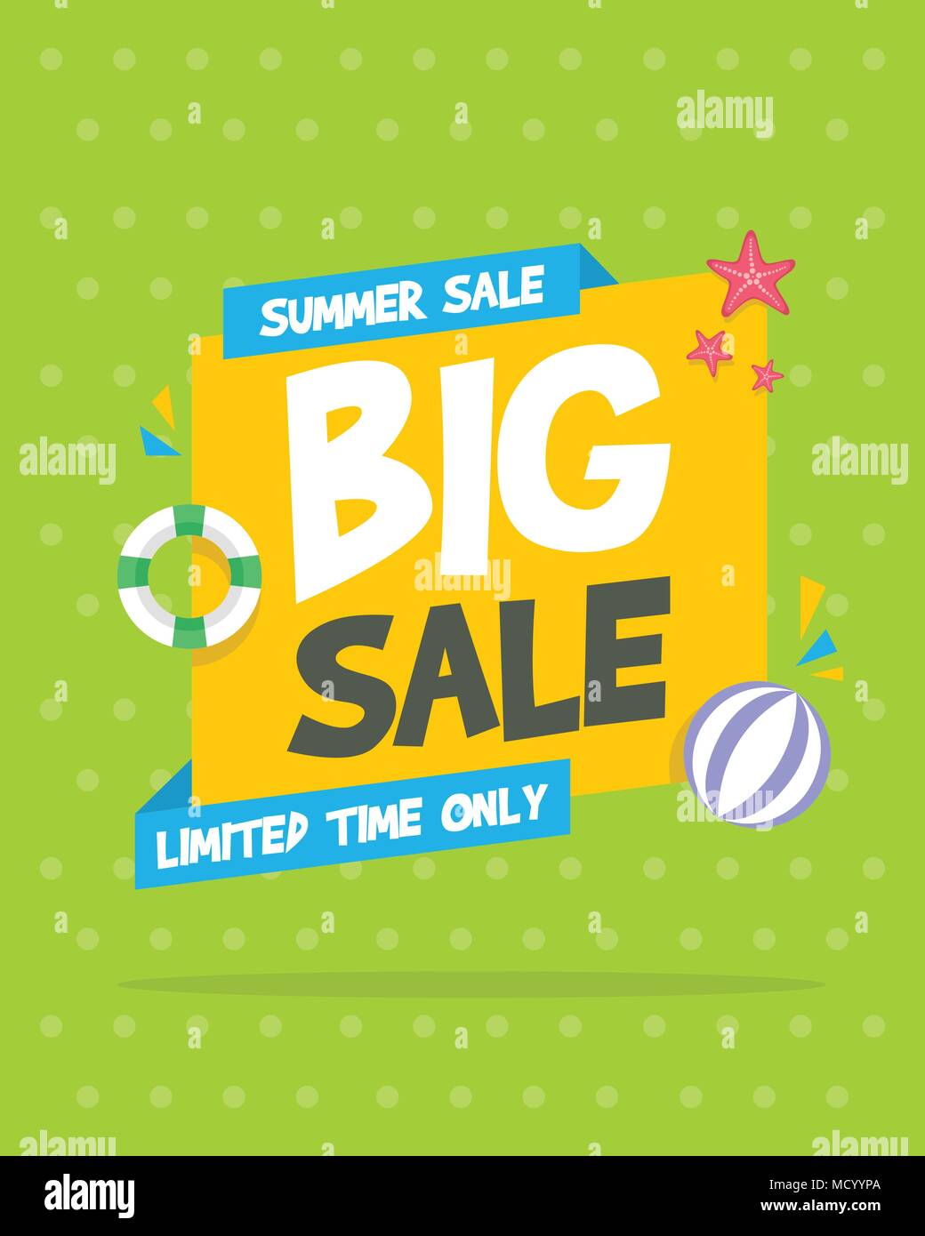Summer sale banner birthday party vector illustration Stock Vector ...