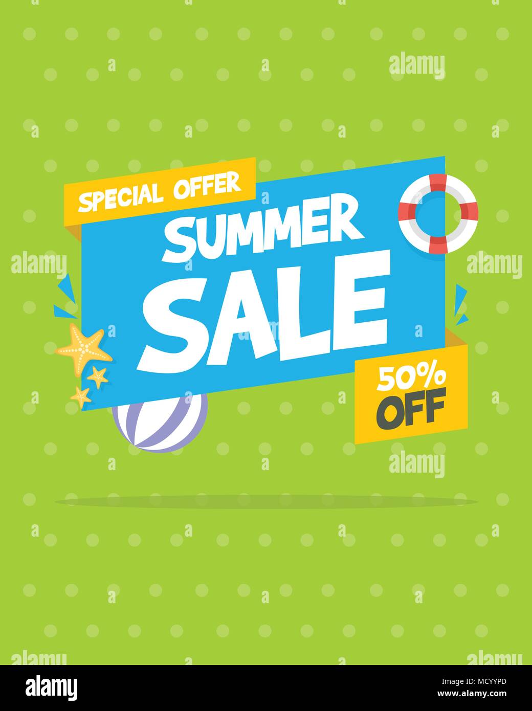 Summer sale banner birthday party vector illustration Stock Vector ...