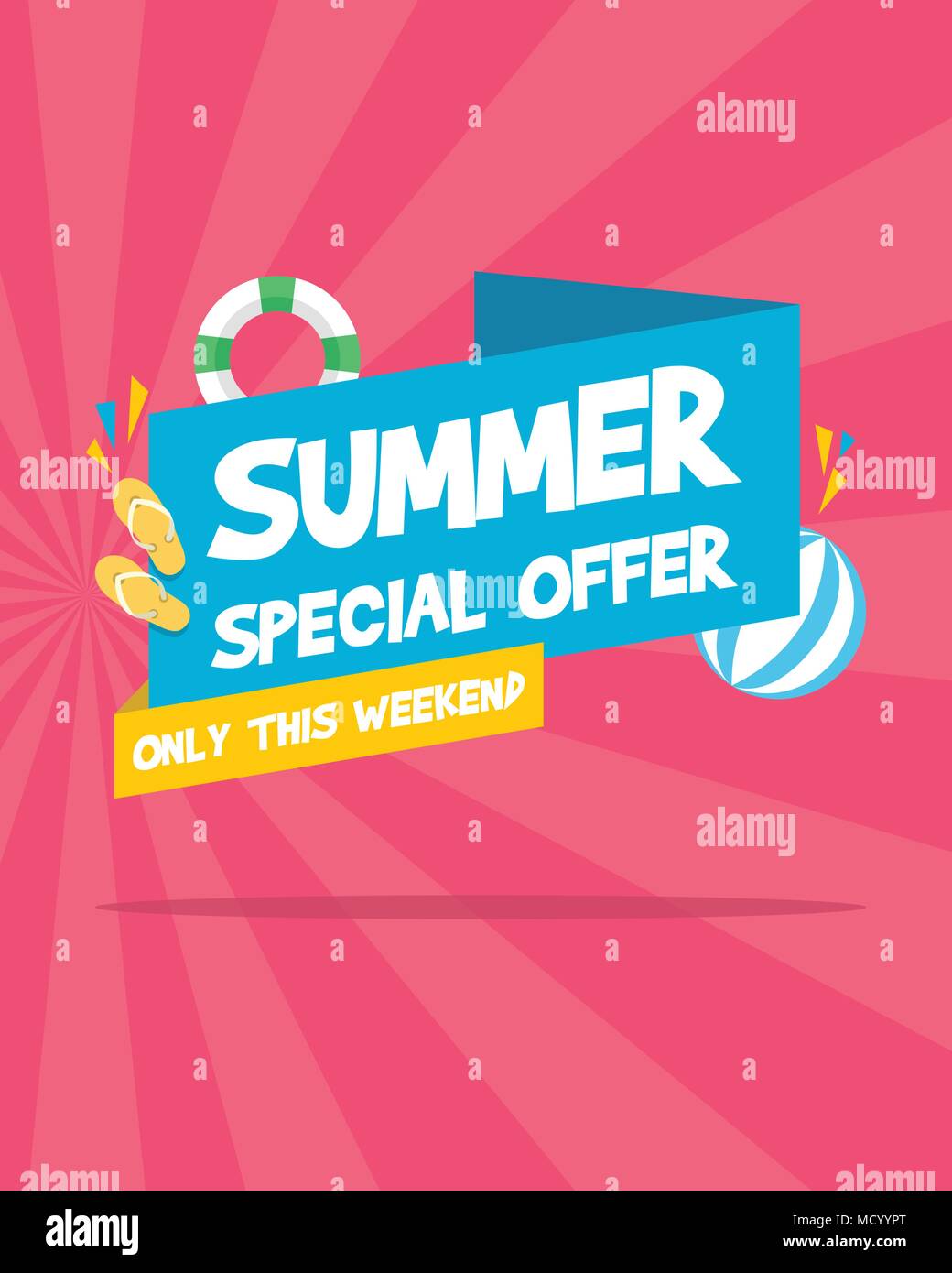 Summer sale marketing banner party vector illustration Stock Vector ...