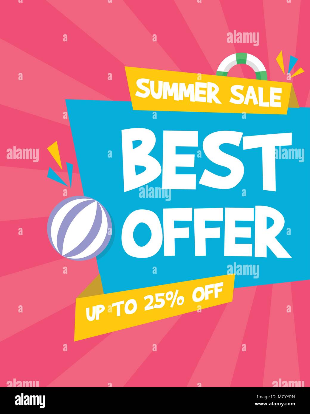 Summer sale marketing banner party vector illustration Stock Vector ...
