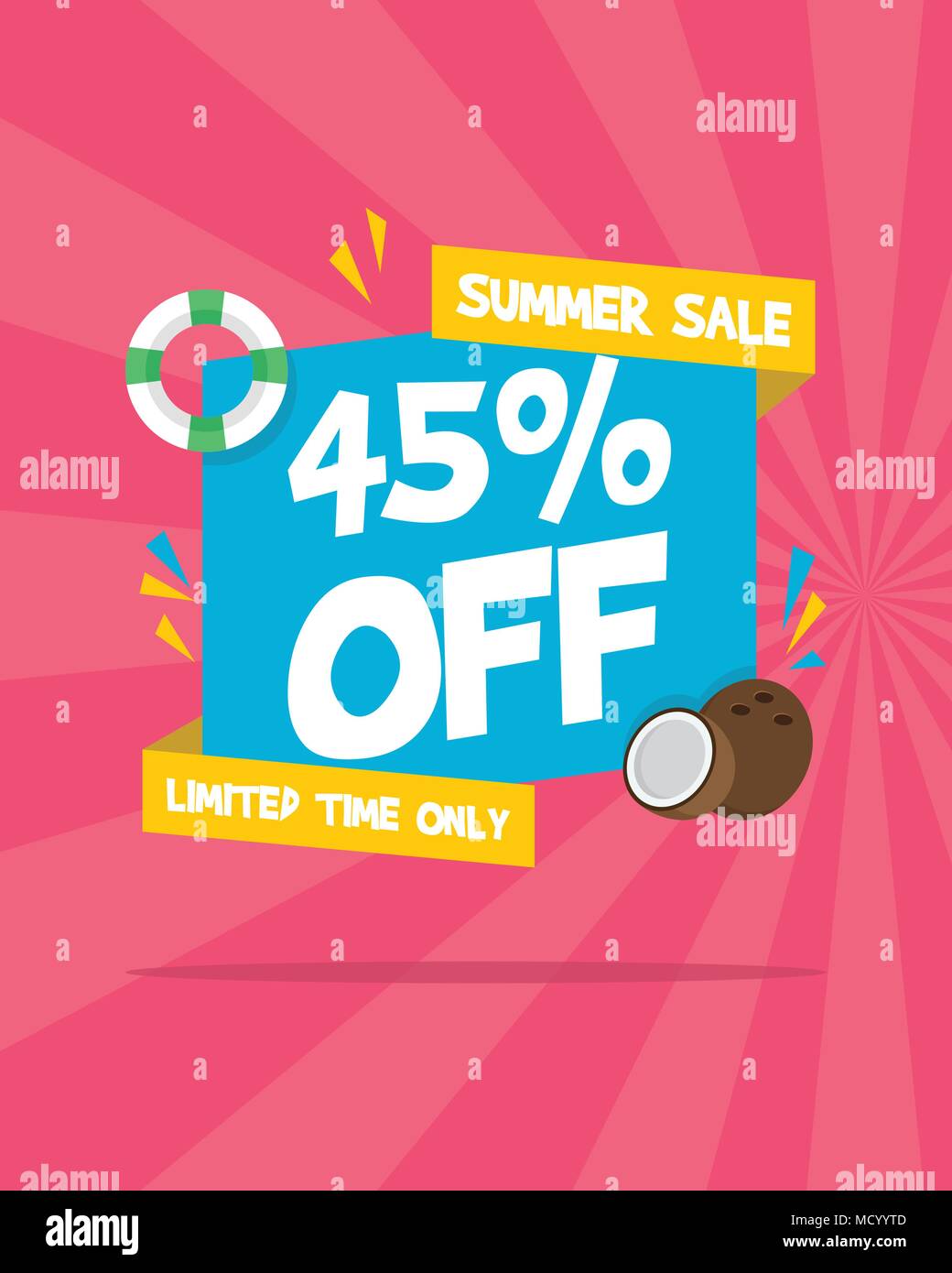 Summer sale marketing banner party vector illustration Stock Vector ...